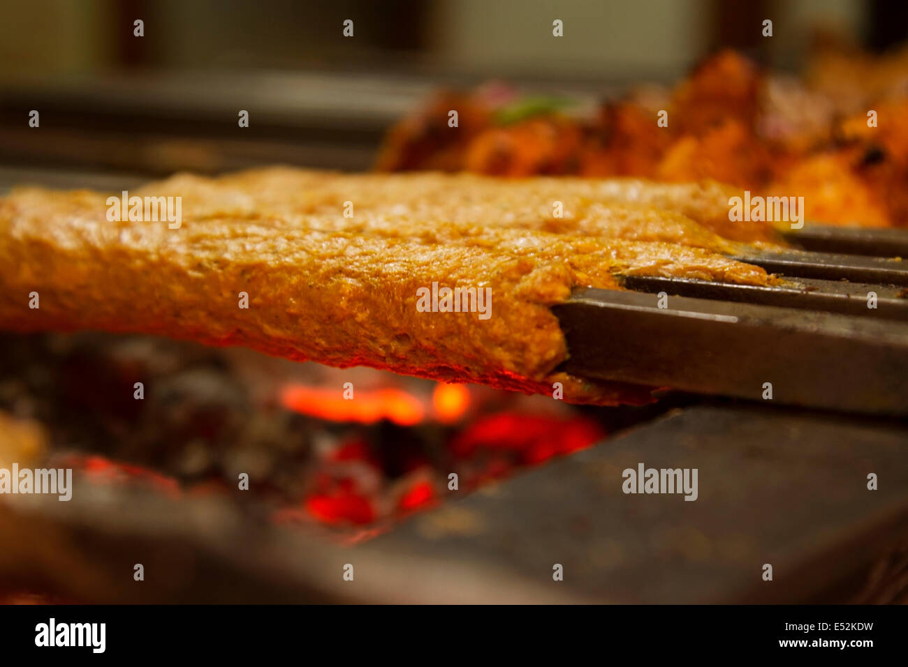 Minced meat being barbecued Stock Photo - Alamy