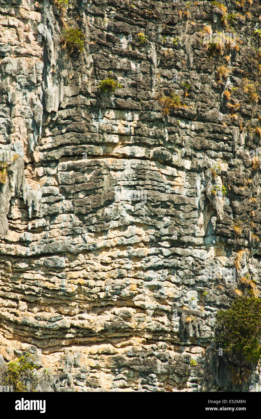 The nature of the stone wall that is part of the mountain Stock Photo ...