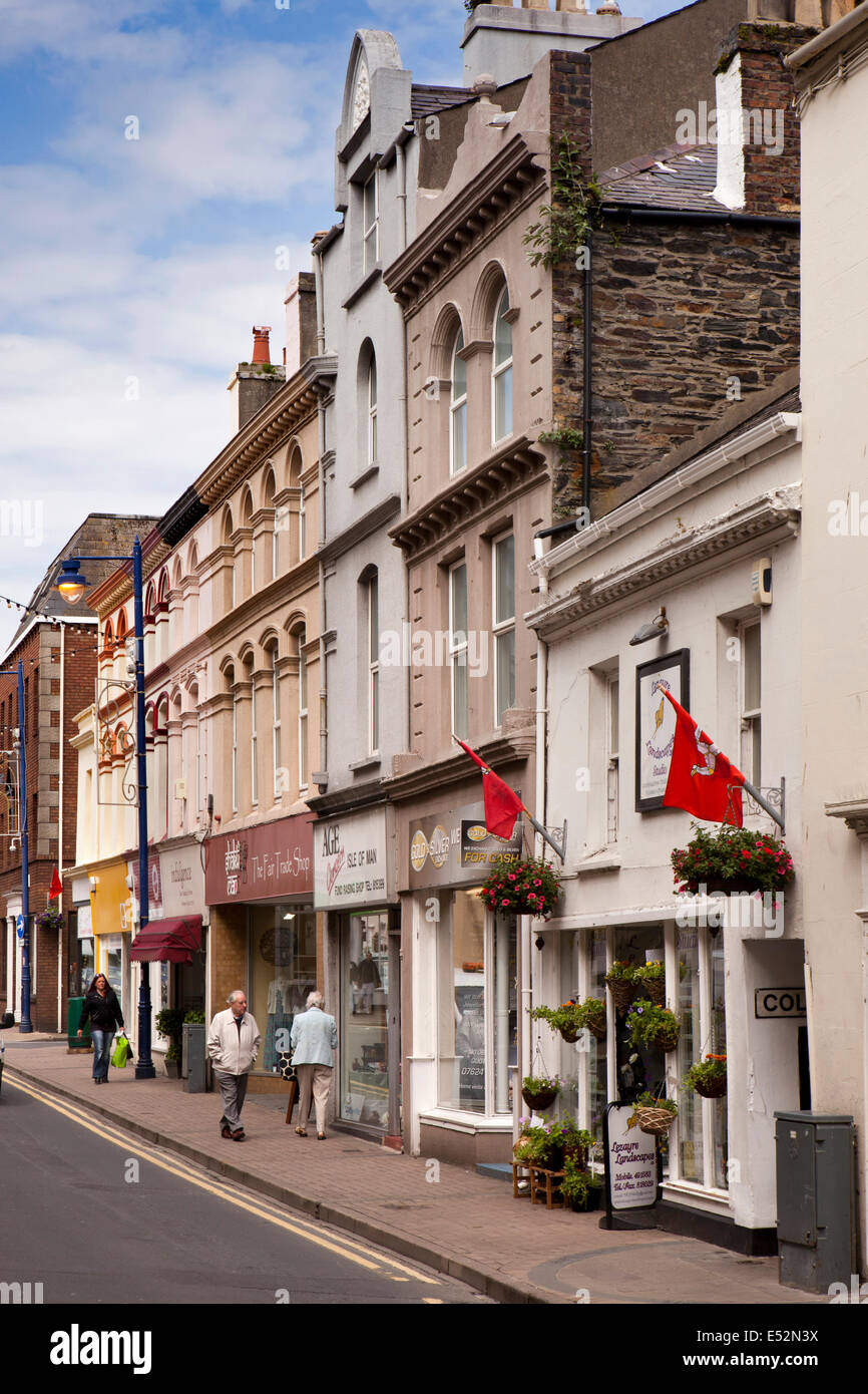 Isle of Man, Ramsey, Parliament Street, shops Stock Photo - Alamy