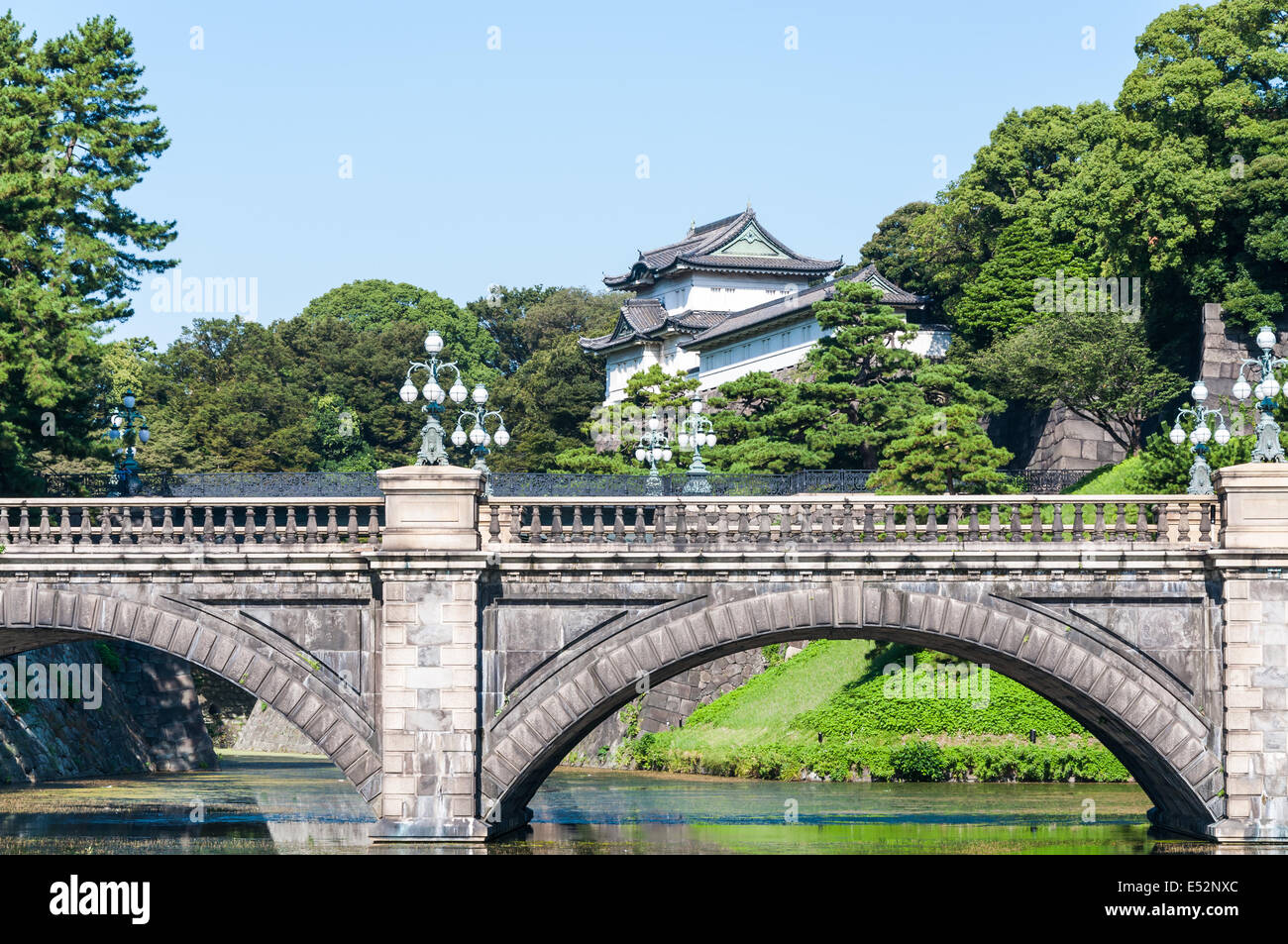 The Imperial Palace and Nijubashi Bridge in Tokyo, Japan Stock Photo ...