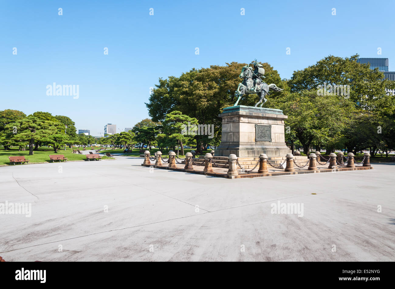 The statue of Kusunoki Masashige, a famed Japanese samurai, near the ...