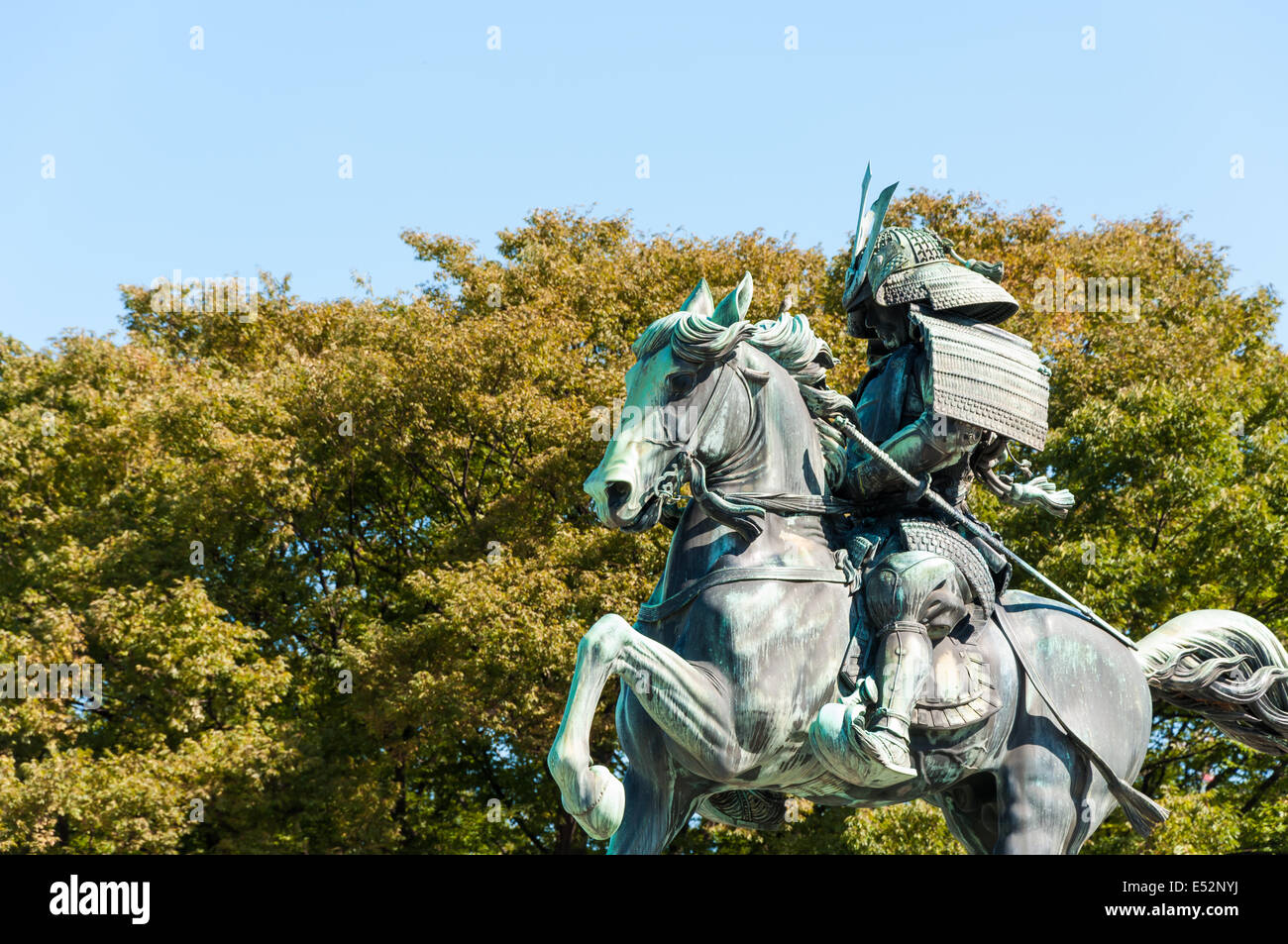 The statue of Kusunoki Masashige, a famed Japanese samurai, near the ...