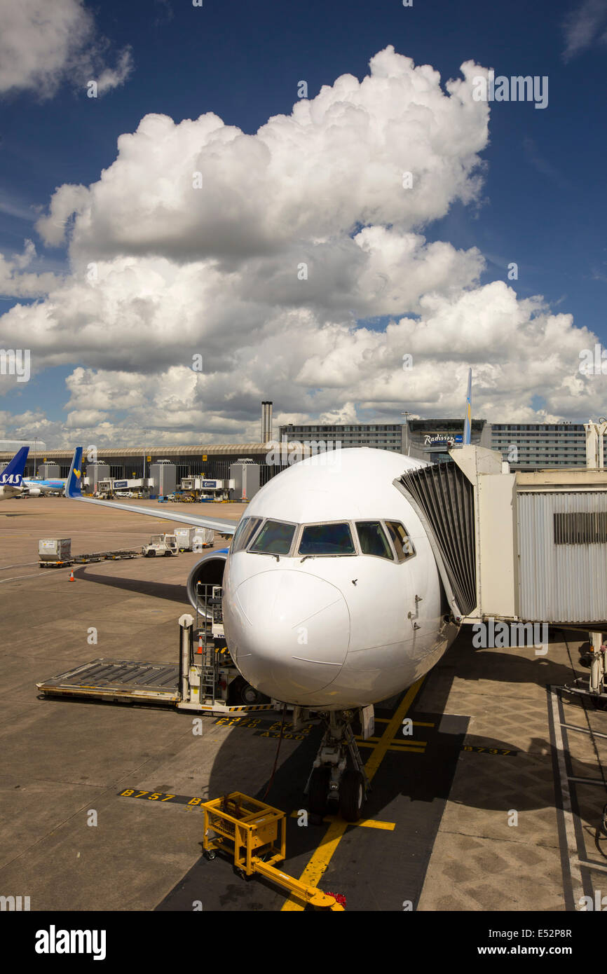 A plane at Manchester airport, UK Stock Photo - Alamy
