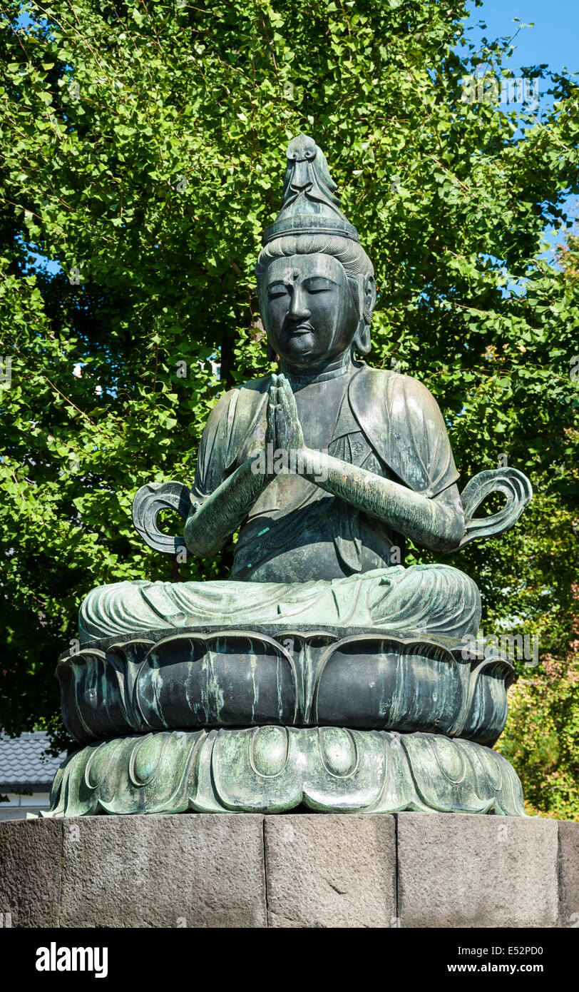 Statue of a seated Buddha at Sensoji Temple in Tokyo, Japan Stock Photo ...