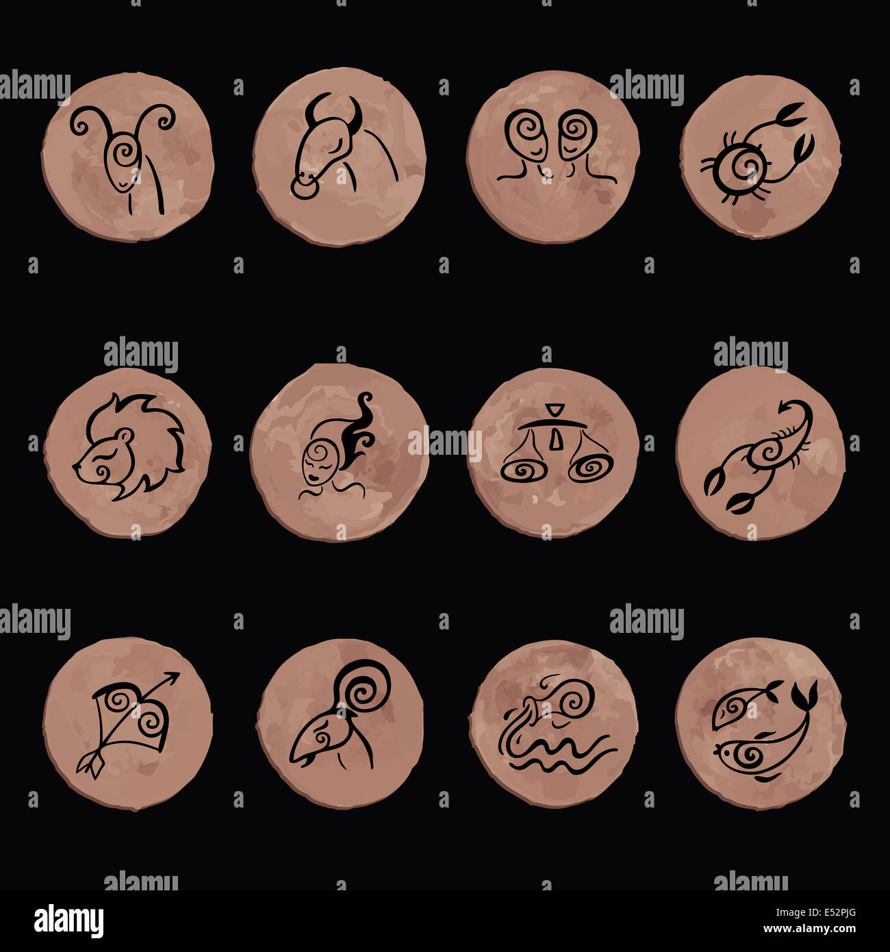 Horoscope. Zodiac set Stock Photo - Alamy