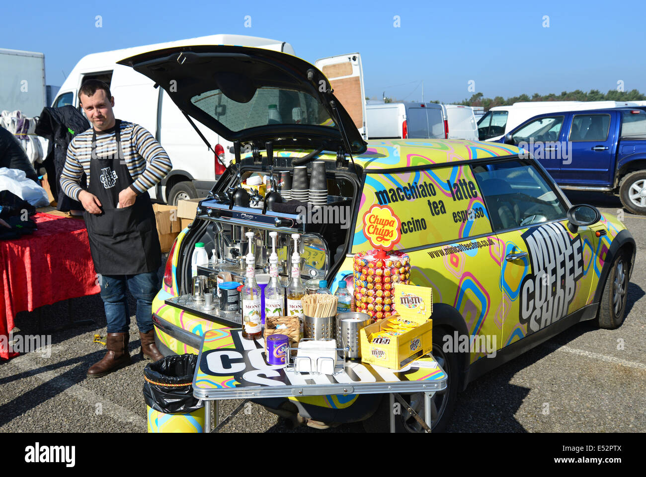 Mobile coffee Mini van at Blackbushe Sunday Market, Blackwater ...