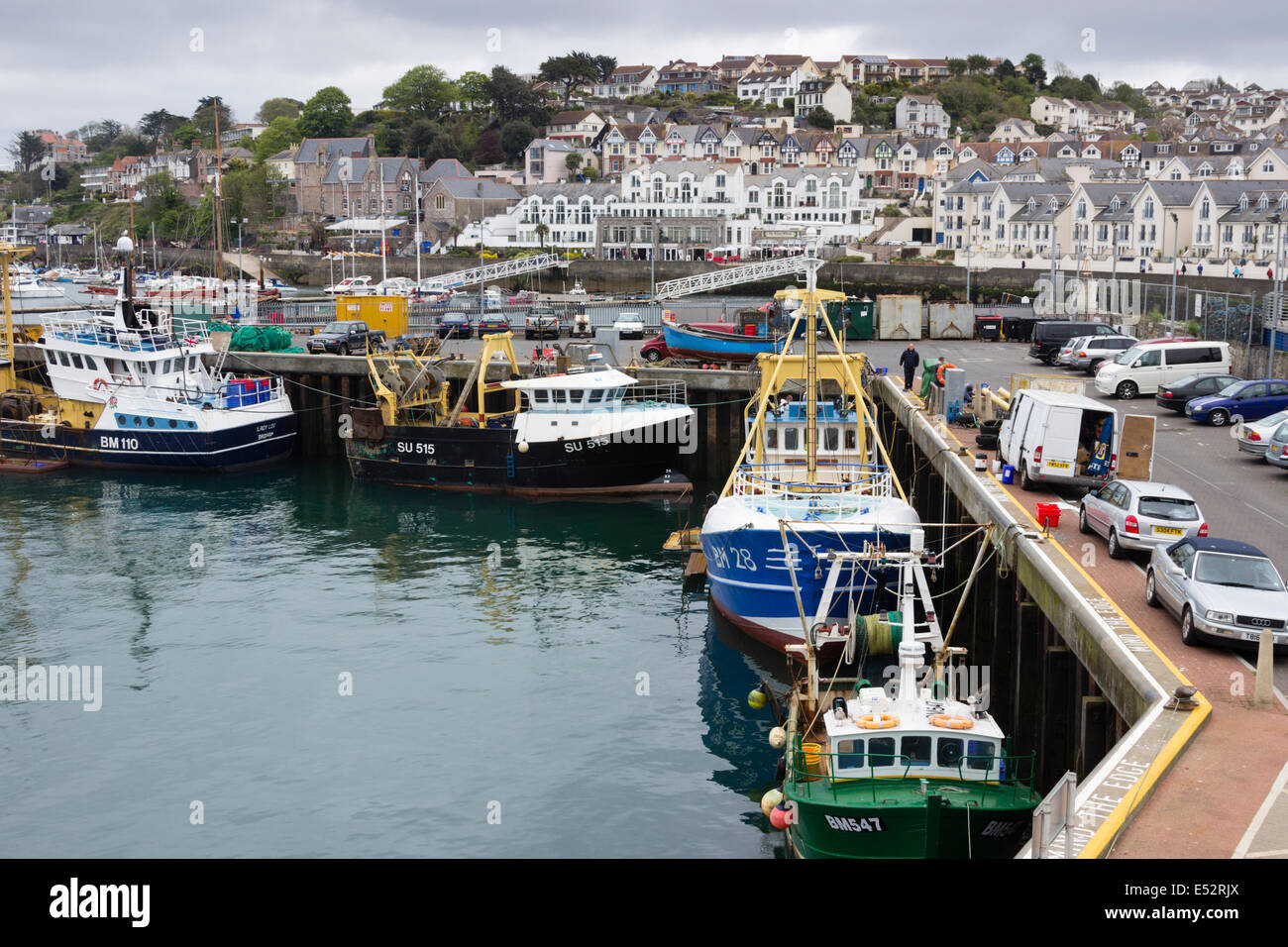 Fishing boats in Brixham harbour, Devon, UK Stock Photo - Alamy