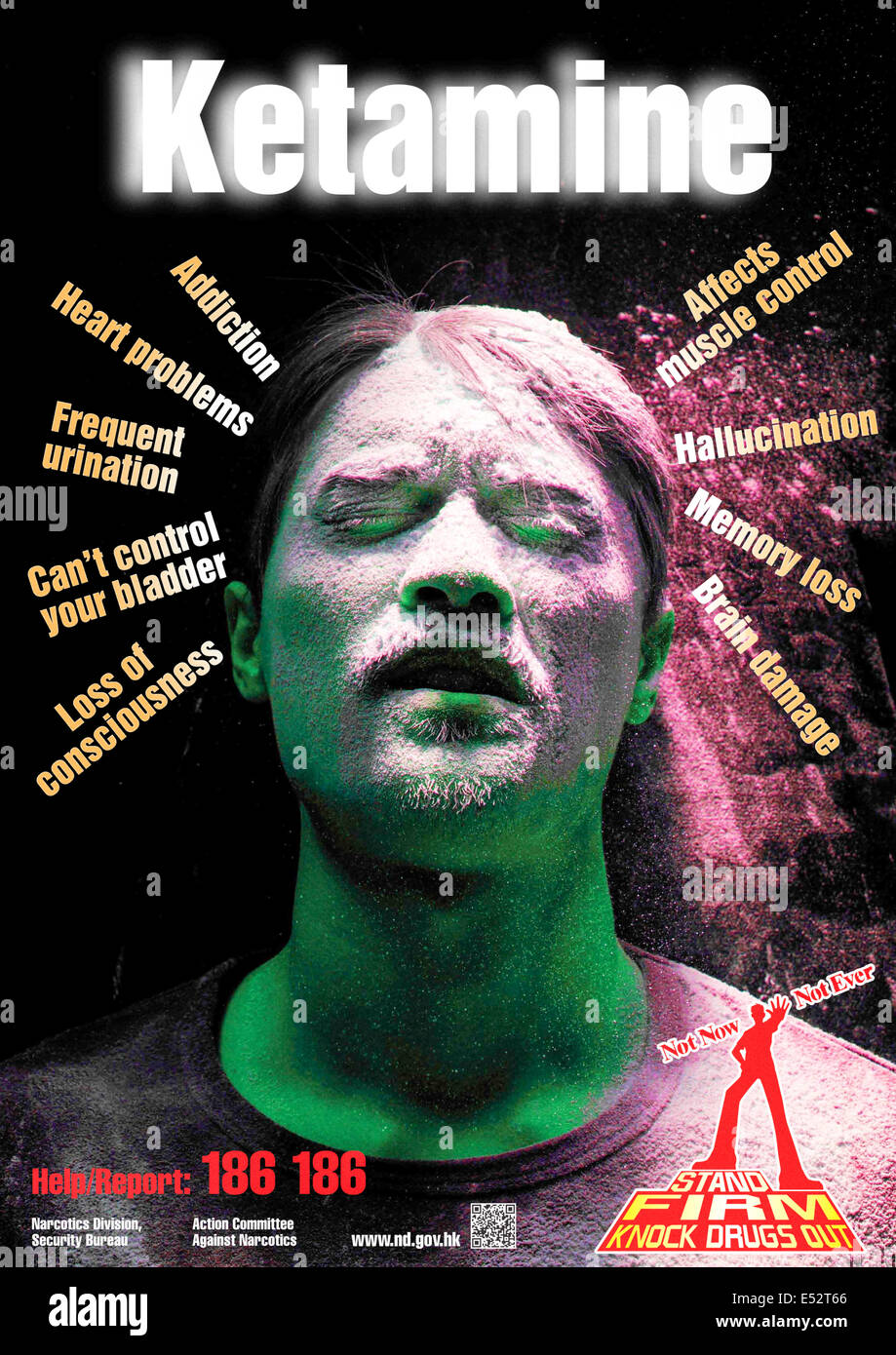 "Ketamine" poster, advertising drug help and report line Hong Kong 2011 ...
