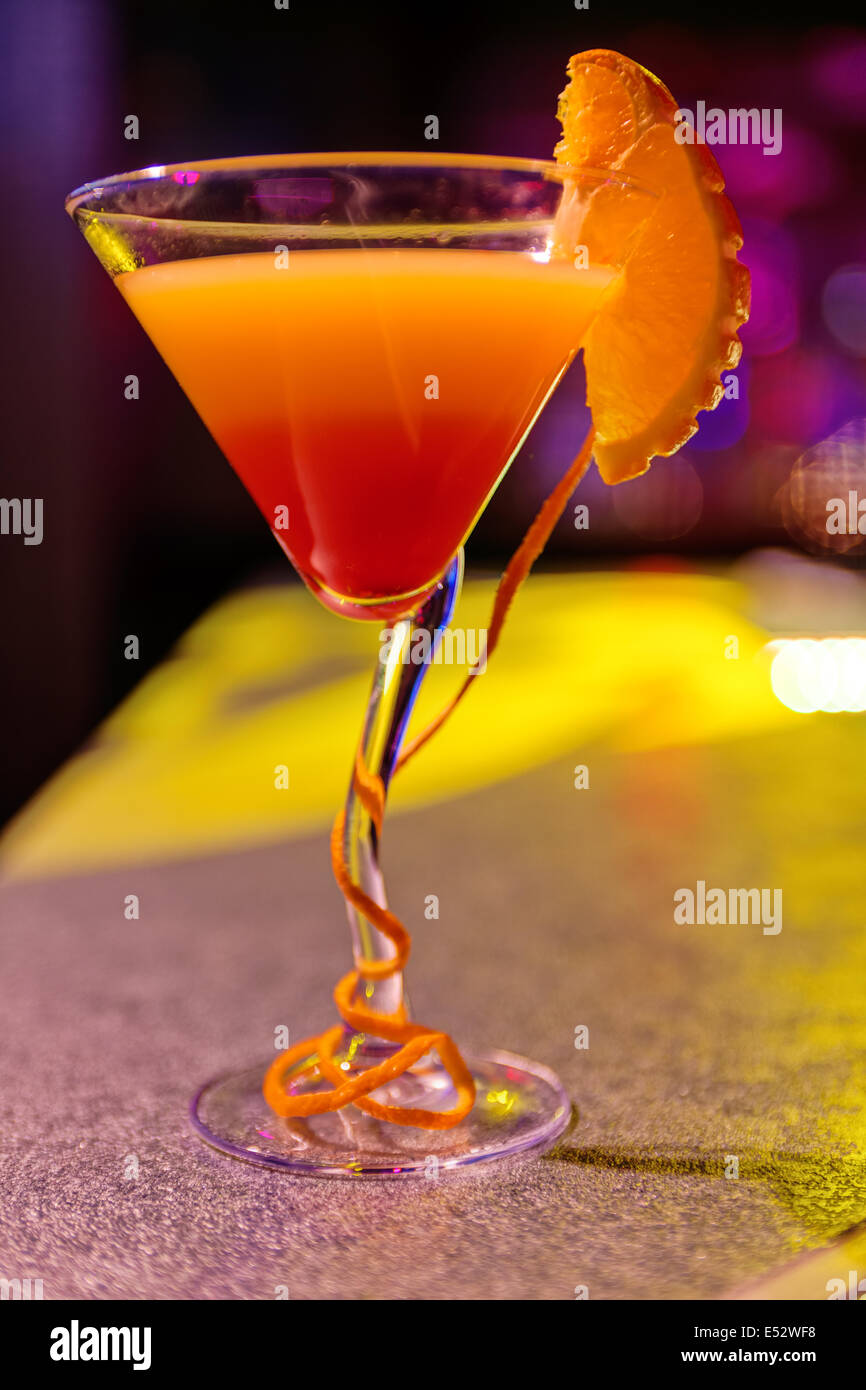 cocktail at bar in a night club with vivid colors Stock Photo - Alamy