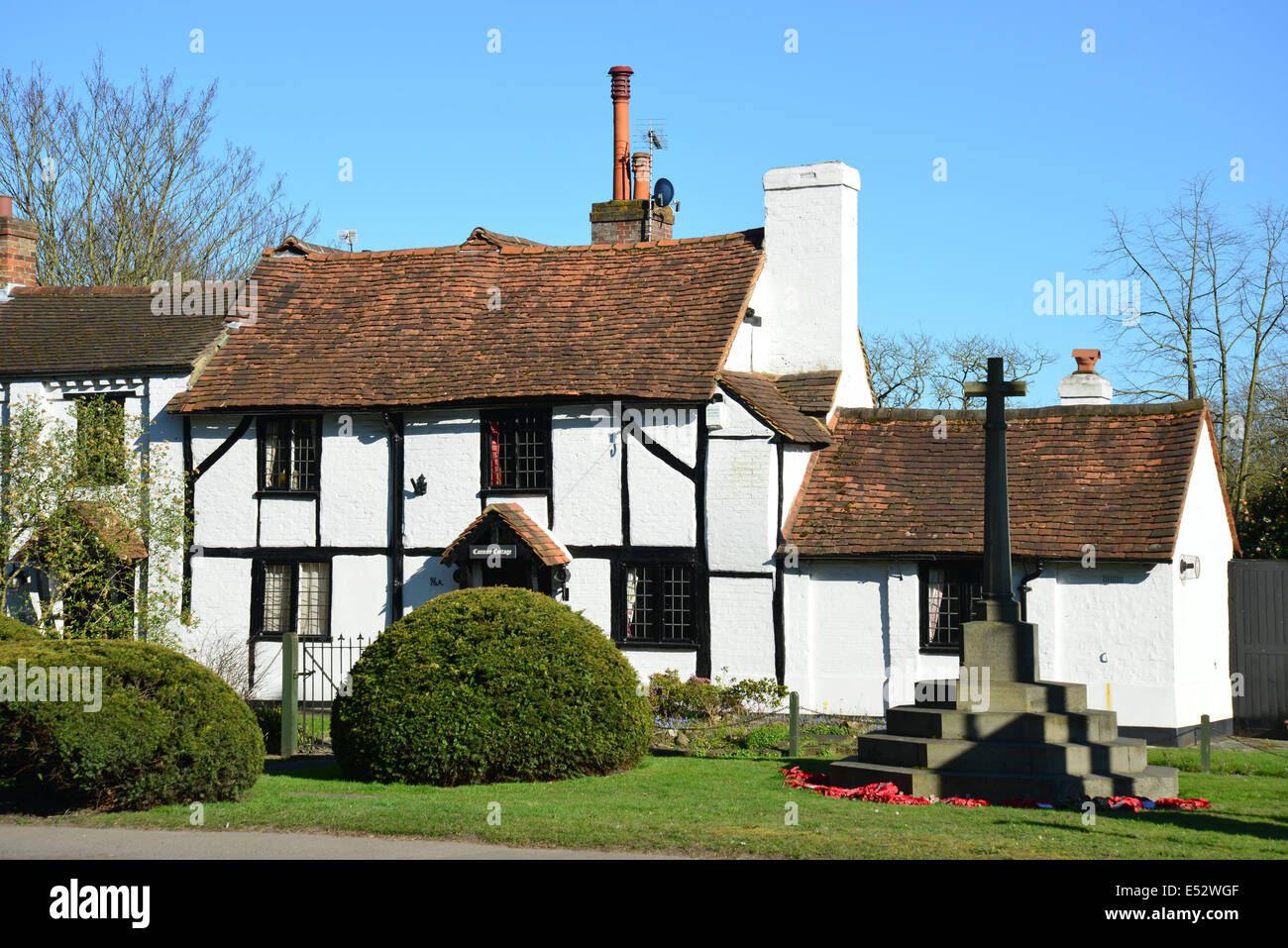 Cannon Cottage & War Memorial, The High Street, Chobham, Surrey ...