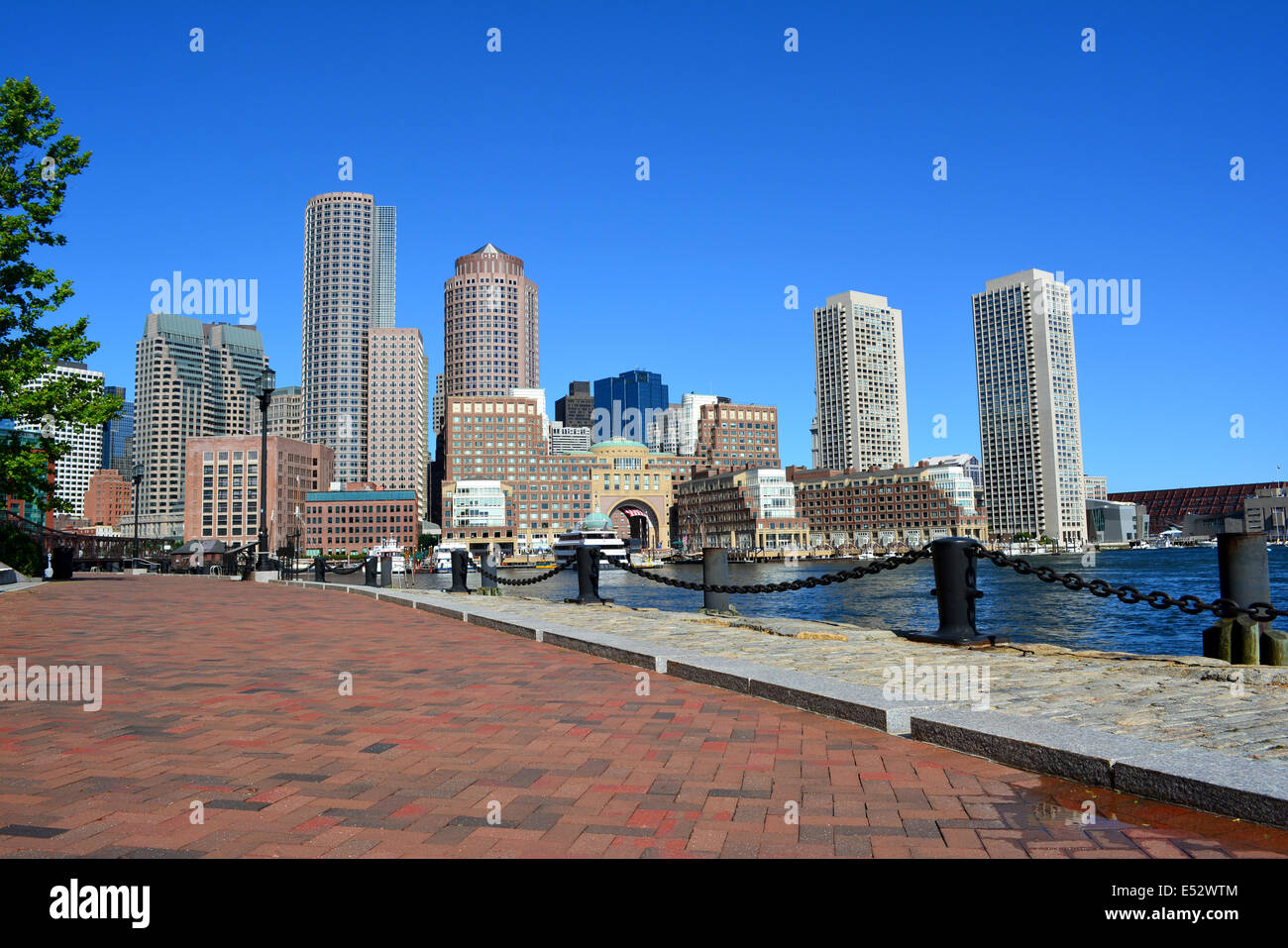 Boston skyline along the Harbor Stock Photo - Alamy
