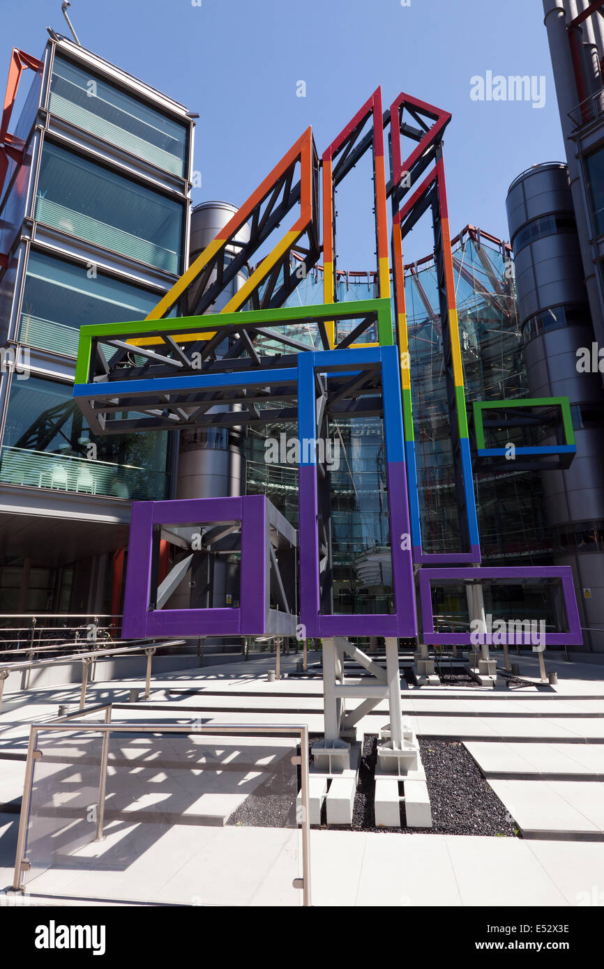 The Giant Channel 4 logo outside the company's headquarters building on ...