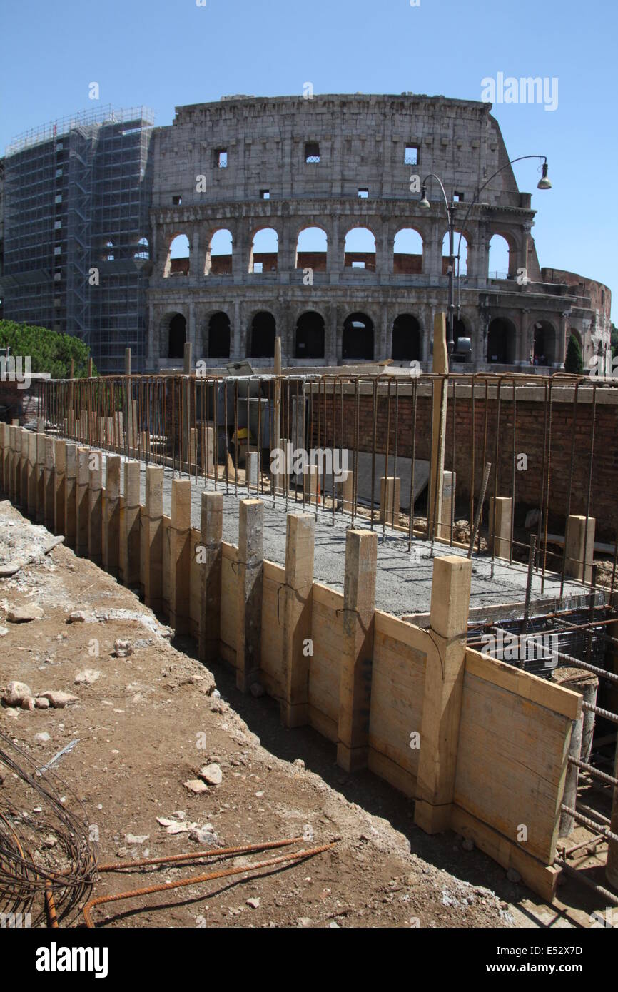 Rome, Italy. 18th July, 2014. Construction work for the new underground ...