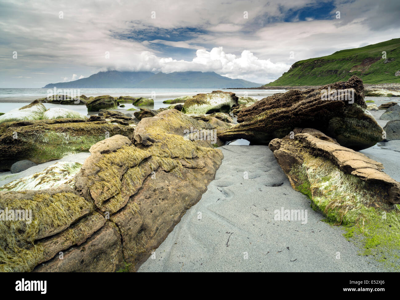 The island of Rhum from Eigg Stock Photo - Alamy