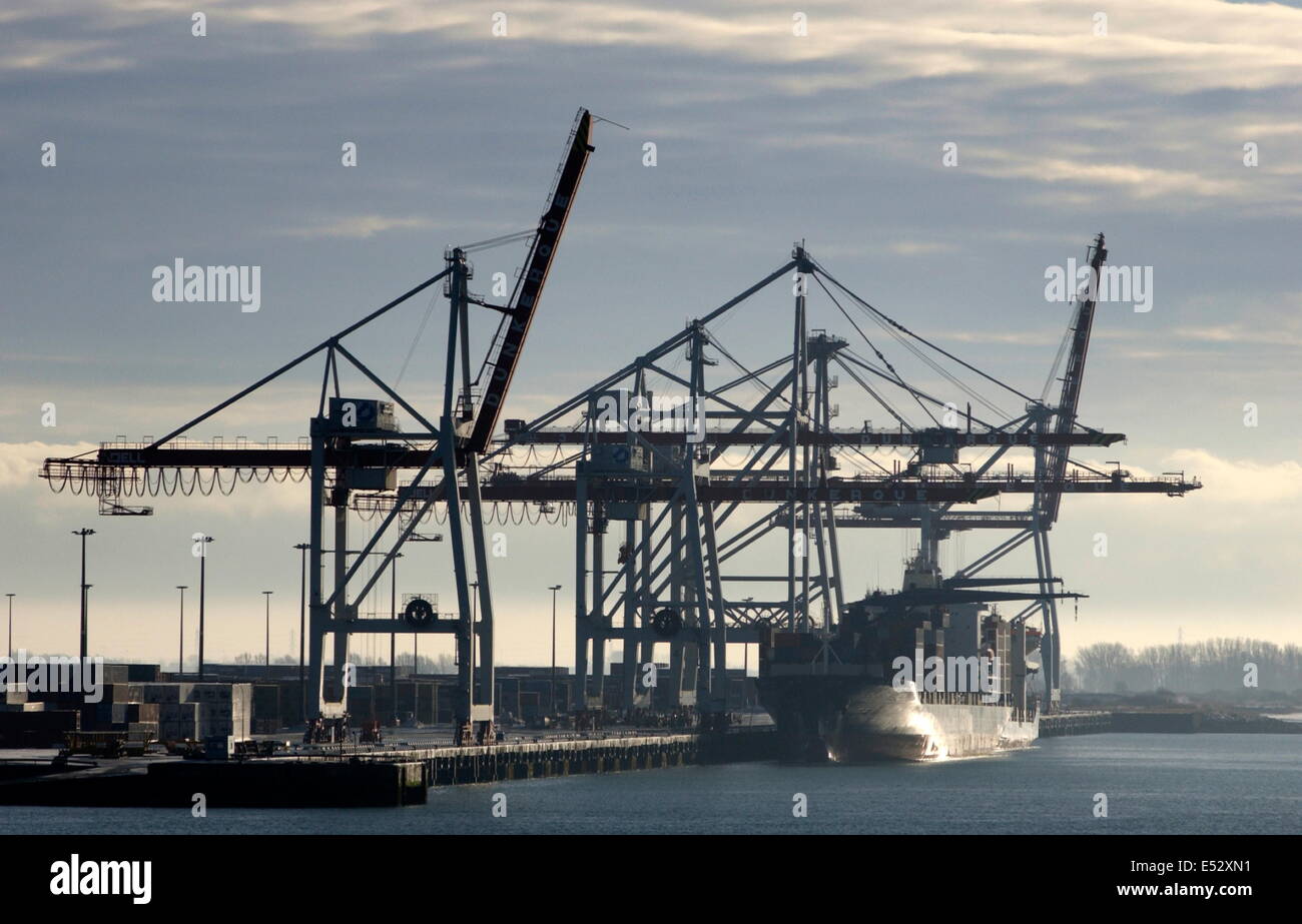 AJAXNETPHOTO. DUNKERQUE, FRANCE - Container port and cranes. Photo ...