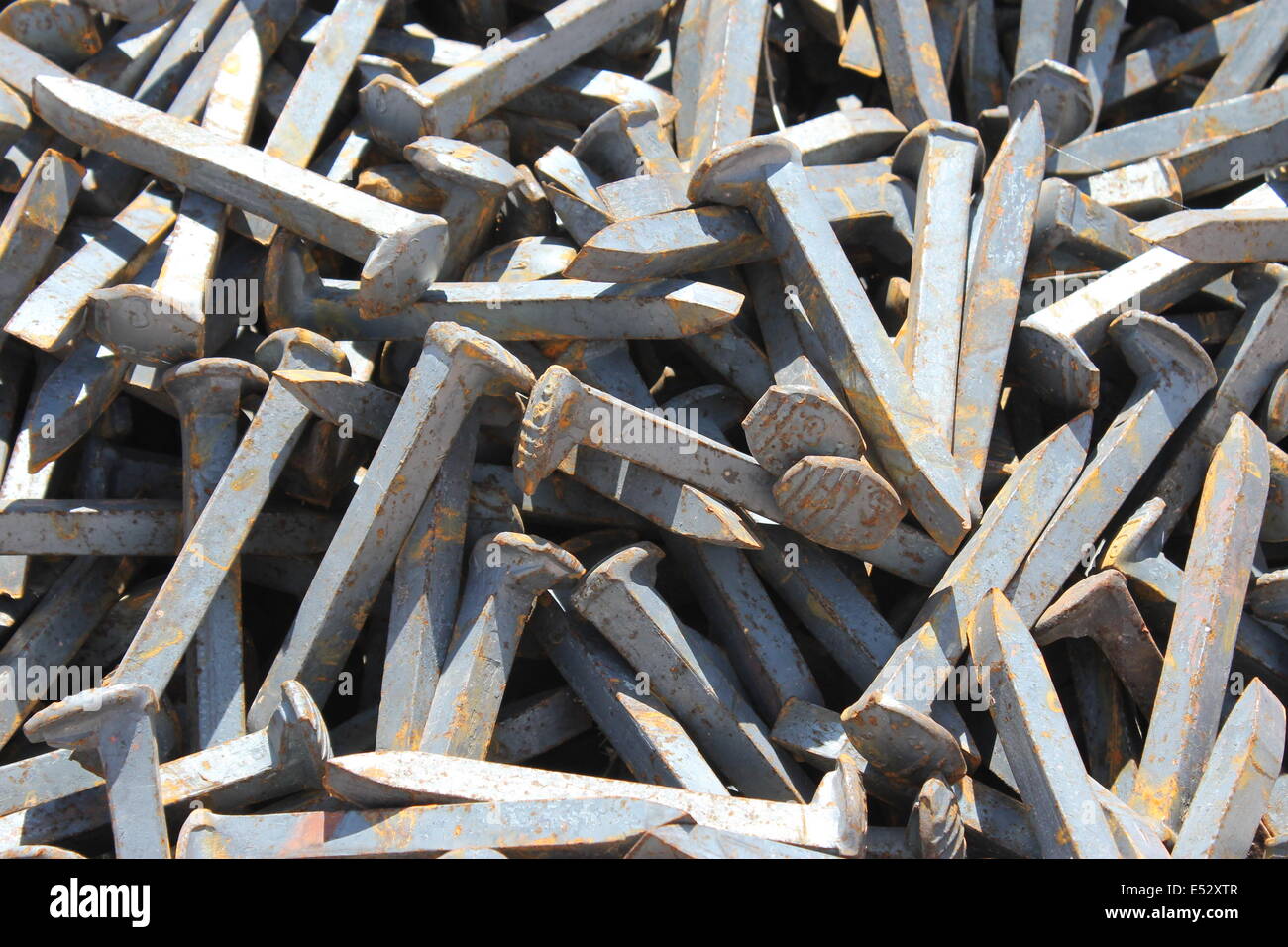 A pile of railroad spikes near Ancho, New Mexico Stock Photo - Alamy