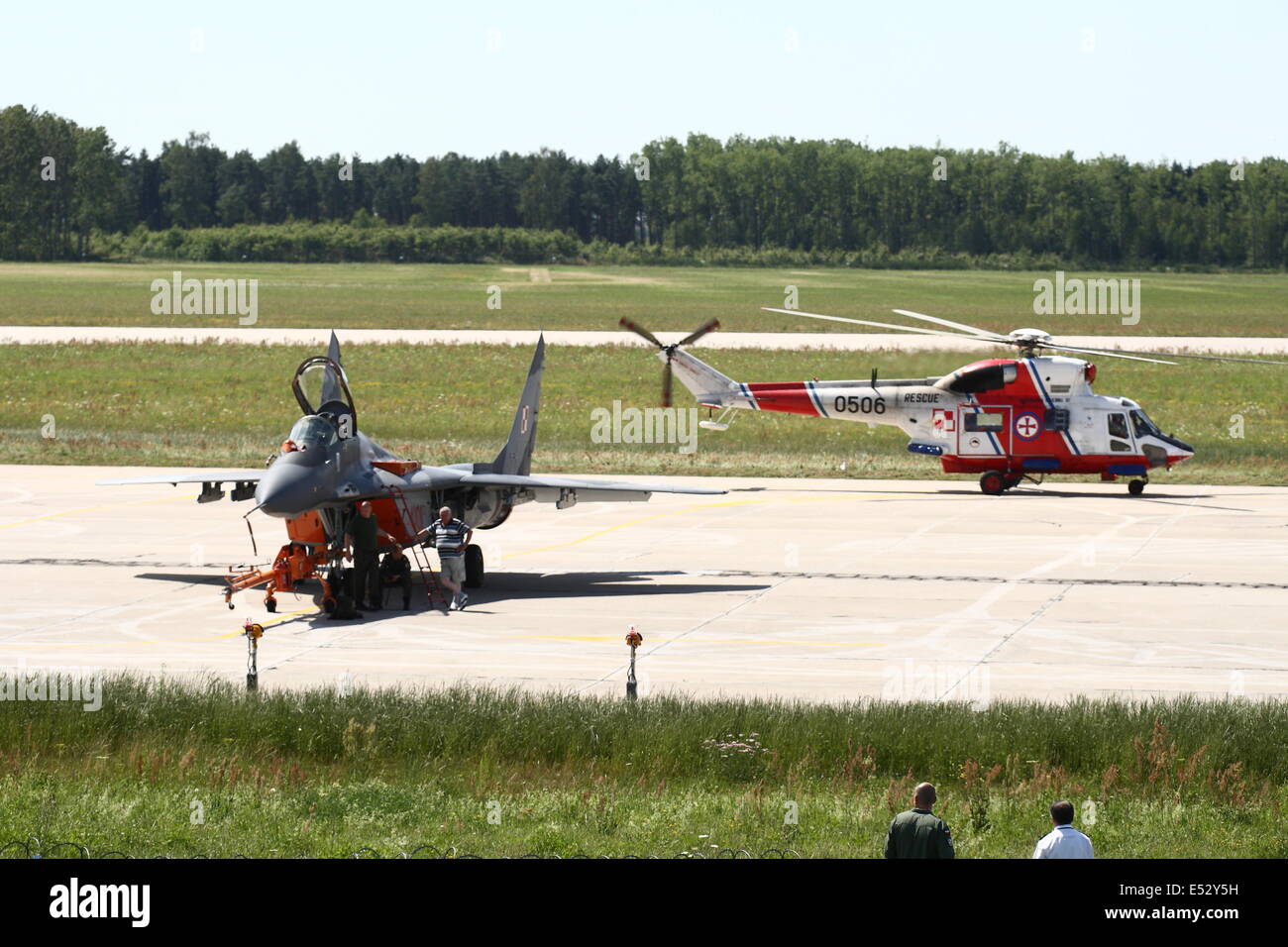Gdynia, Poland. 18th July, 2014. Scenes at the 43rd Polish Naval Air Base airport in Gdynia ...