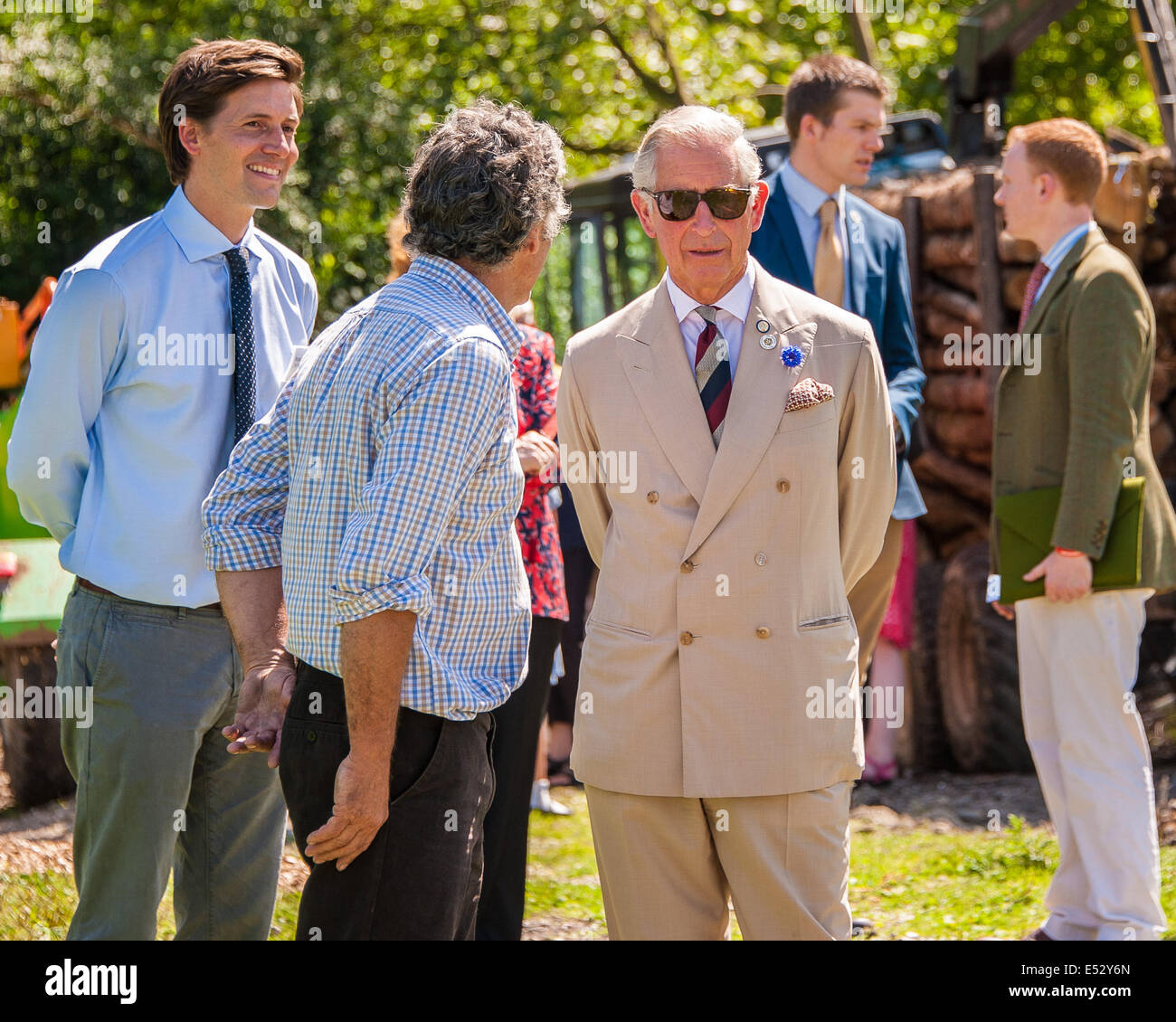 Wiston, West Sussex, UK. 18th July, 2014. HRH Prince Charles chats to ...