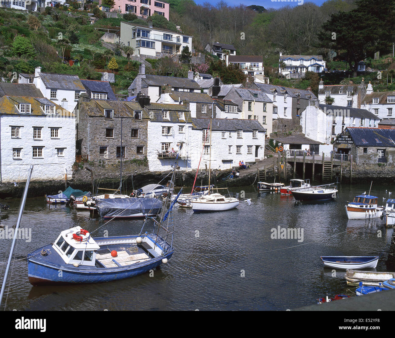 Polperro Harbour, Polperro, Cornwall, England, United Kingdom Stock ...