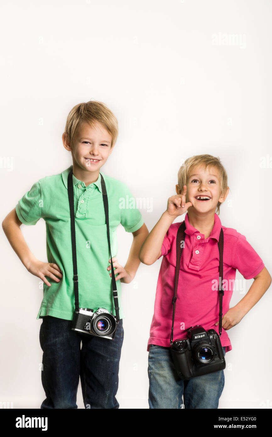 boys with cameras Stock Photo - Alamy