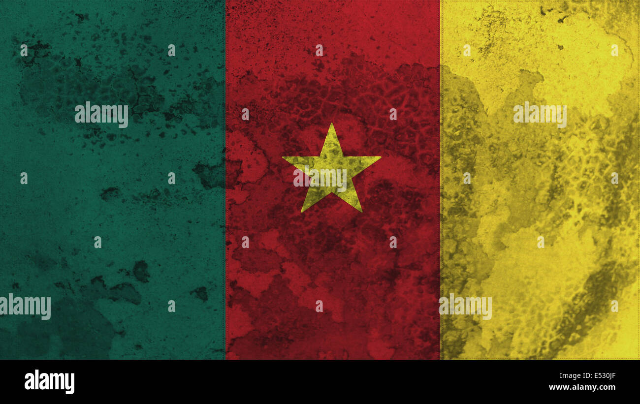 Cameroon flag old texture Stock Photo - Alamy