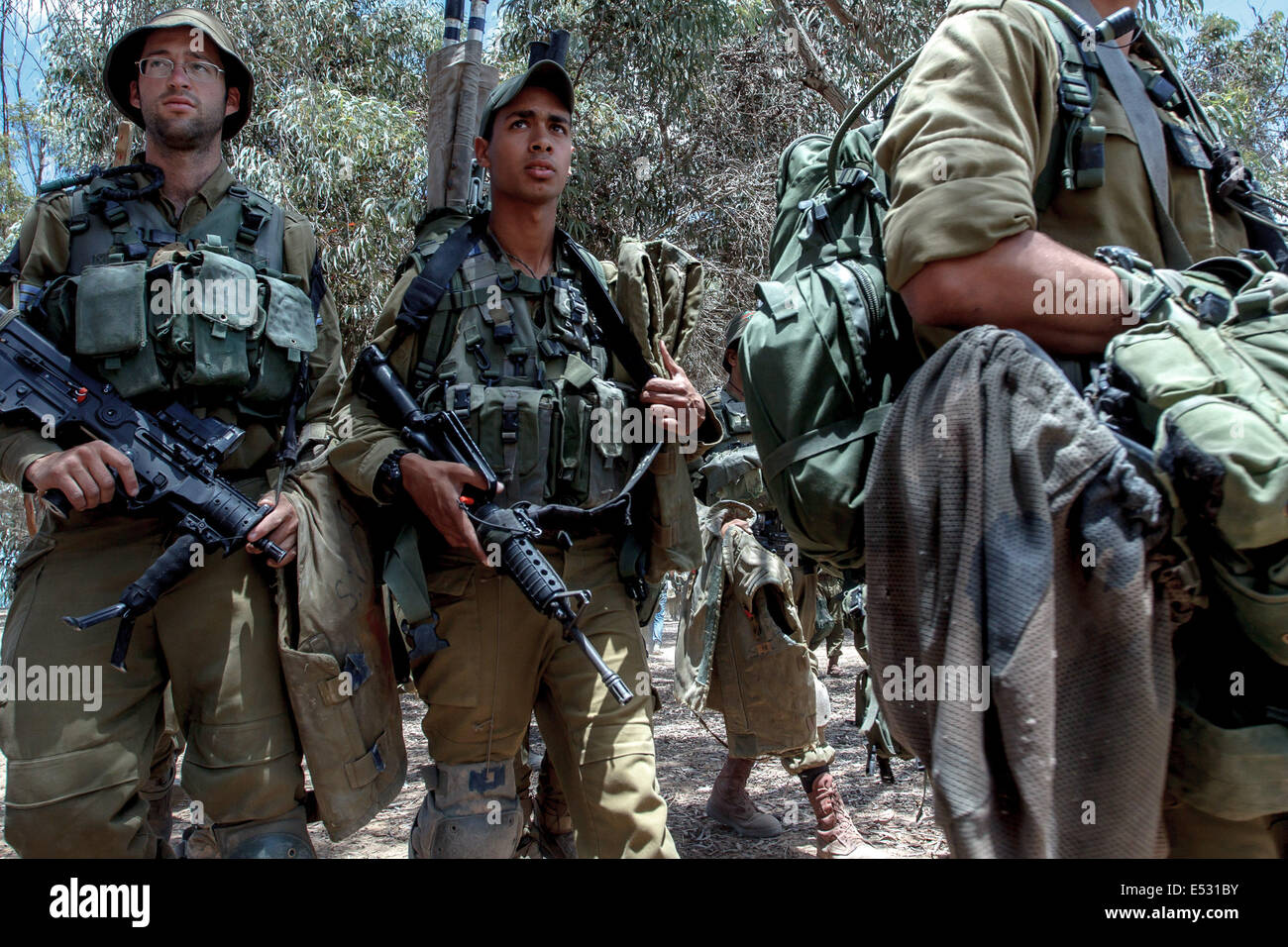Gaza Border, Operation Protective Edge. 18th July, 2014. Israeli combat ...
