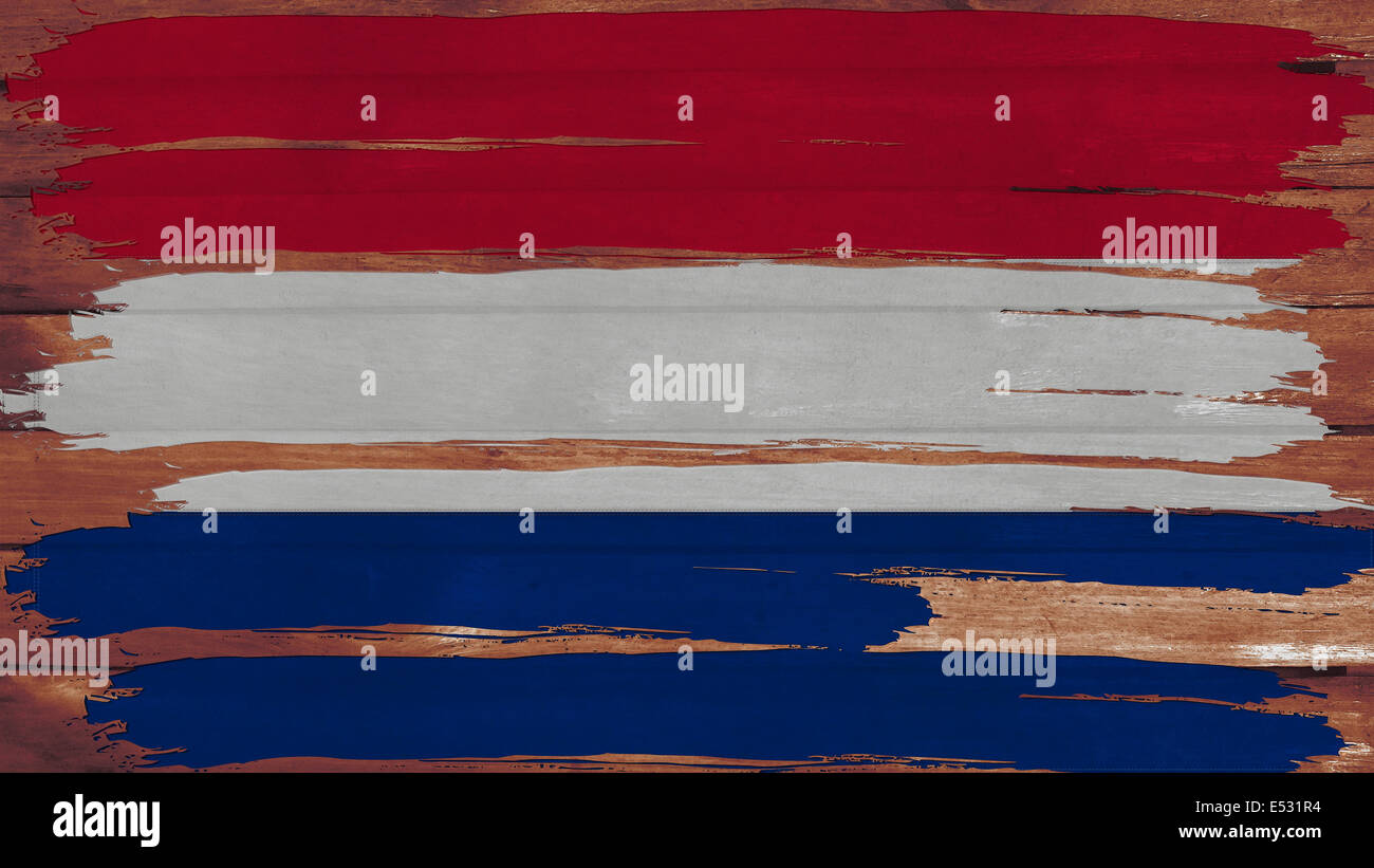Netherlands Flag tinted horizontal on the wood texture Stock Photo - Alamy