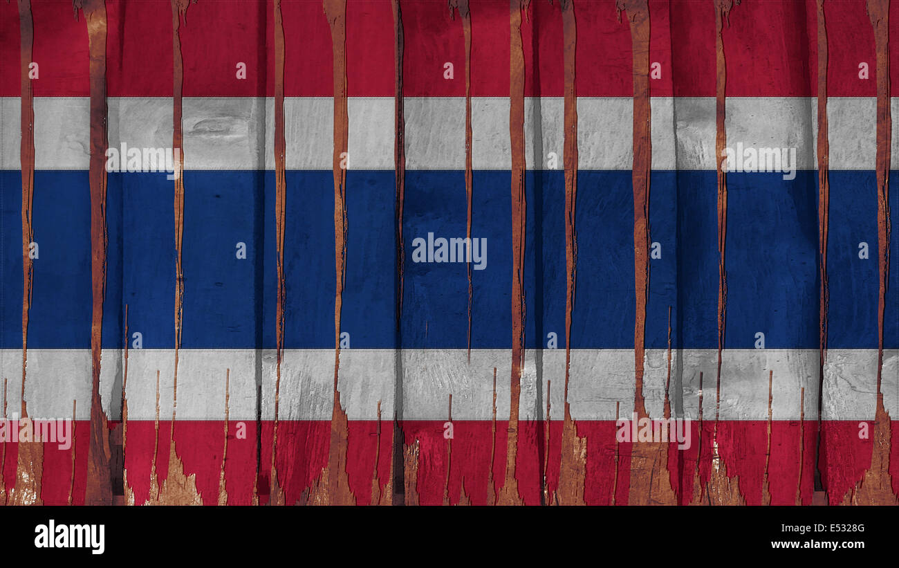 Thailand Flag tinted vertical on the wood texture Stock Photo - Alamy