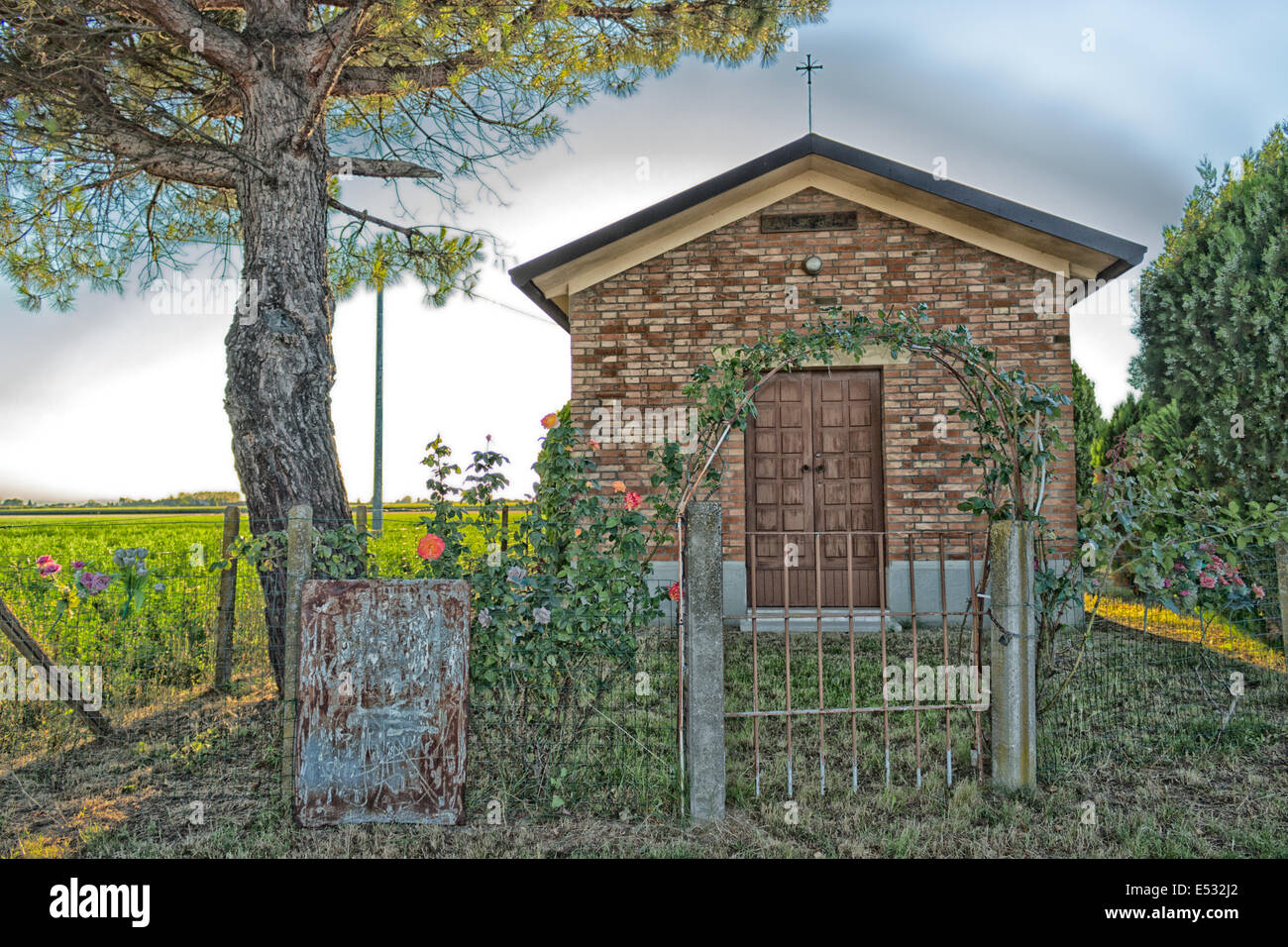 Small Country church on a crossroads: protection against devil and evil ...