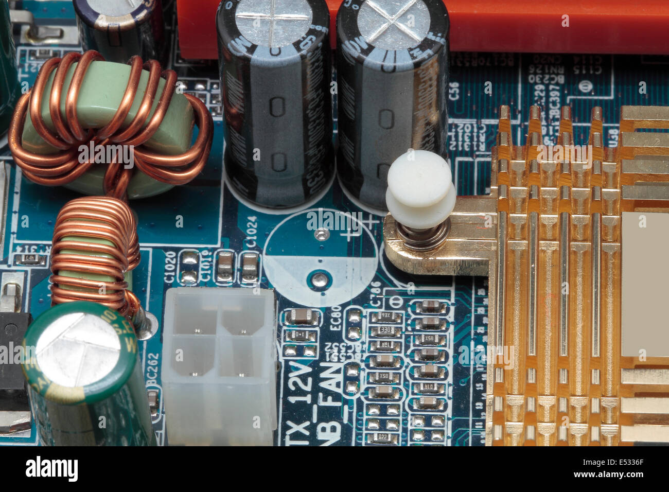 close-up photograph of part of a motherboard Stock Photo - Alamy