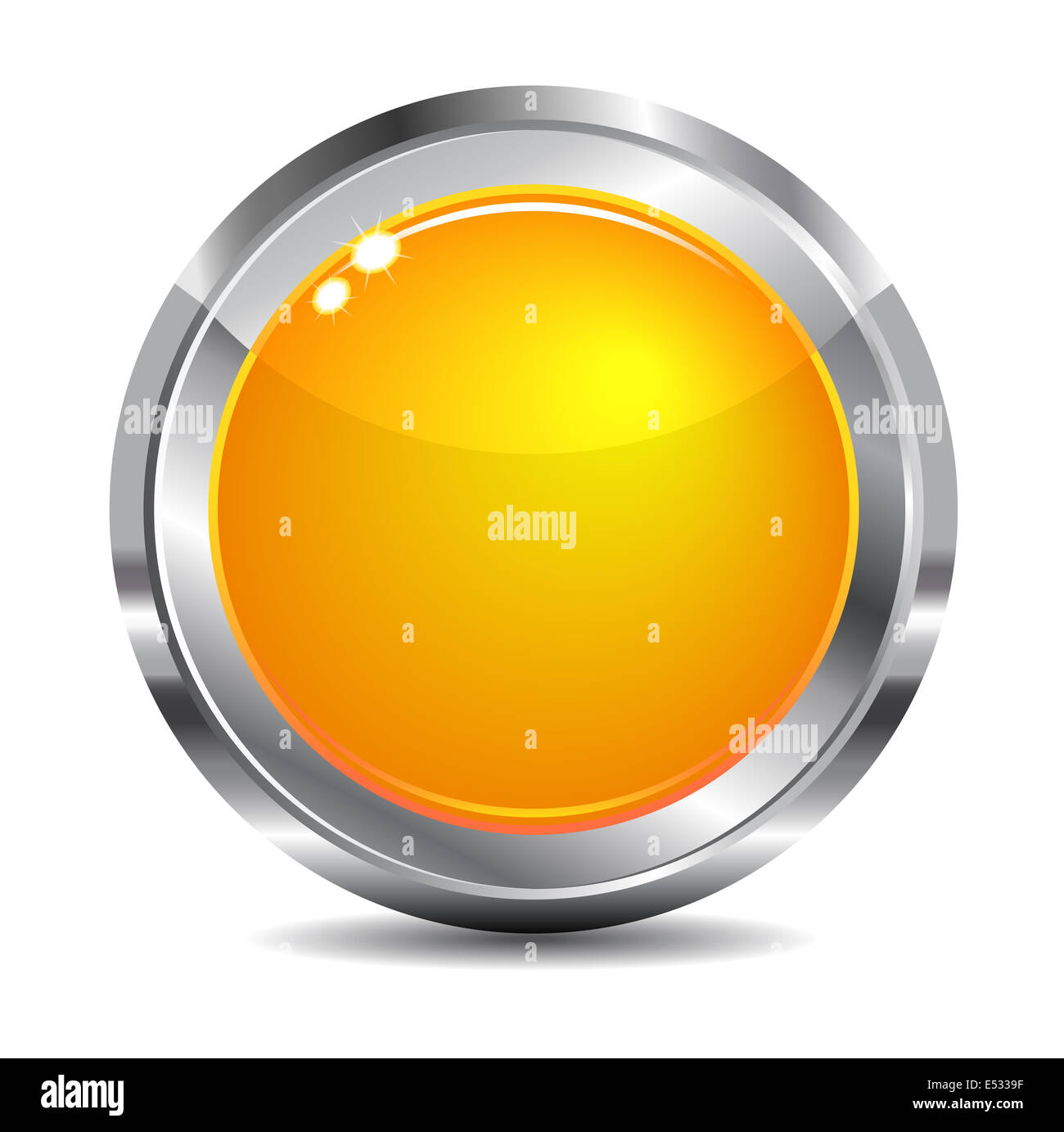 Click icon yellow internet button Cut Out Stock Images & Pictures - Alamy
