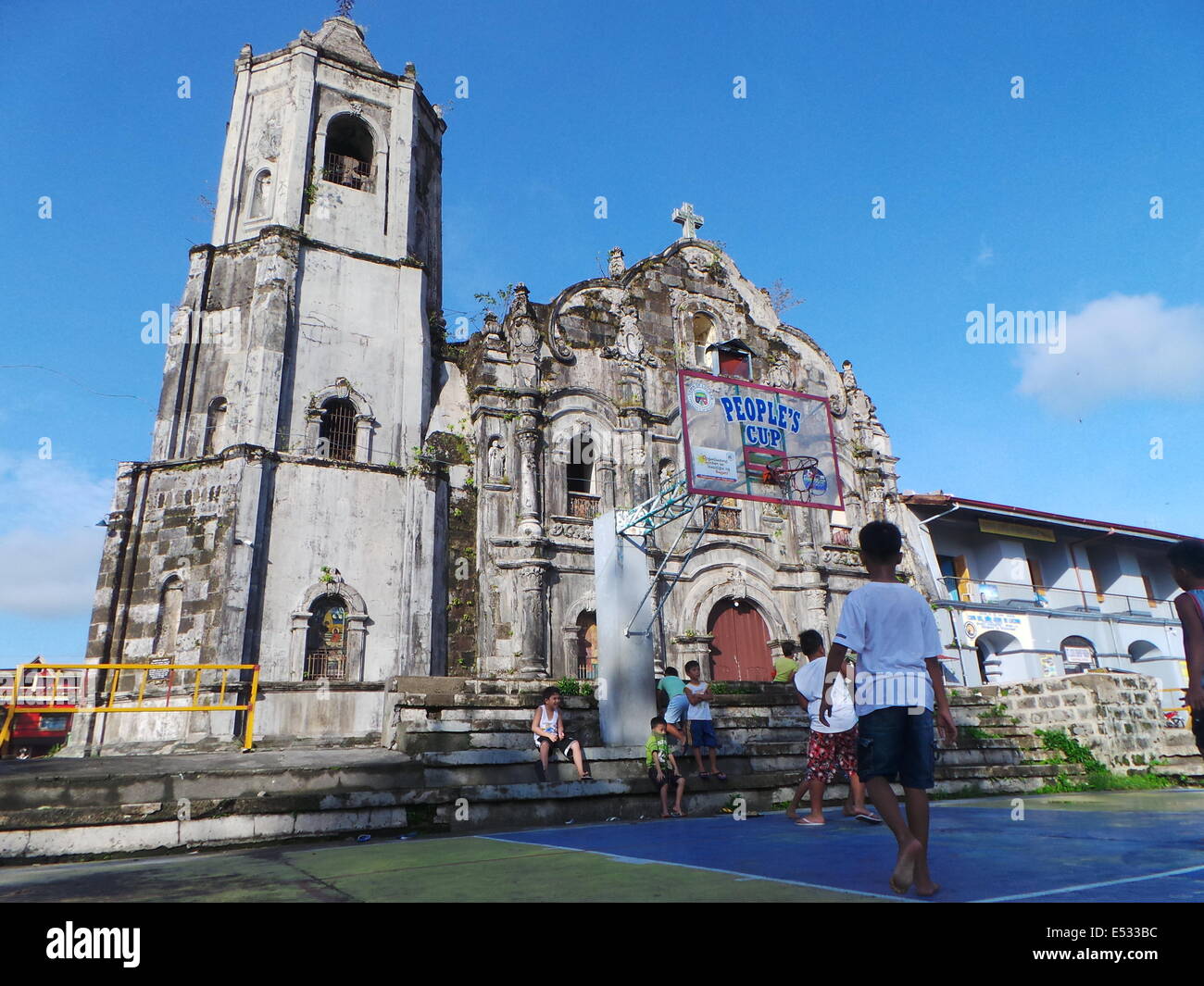 Lucban, Philippines. 18th July, 2014.Kids playing in front of Lucban ...