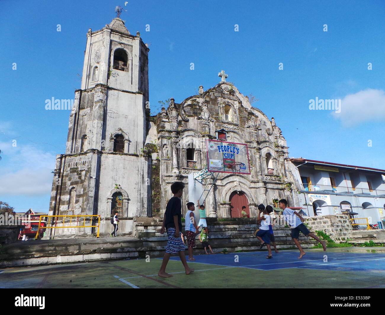 Lucban, Philippines. 18th July, 2014.Kids playing in front of Lucban ...