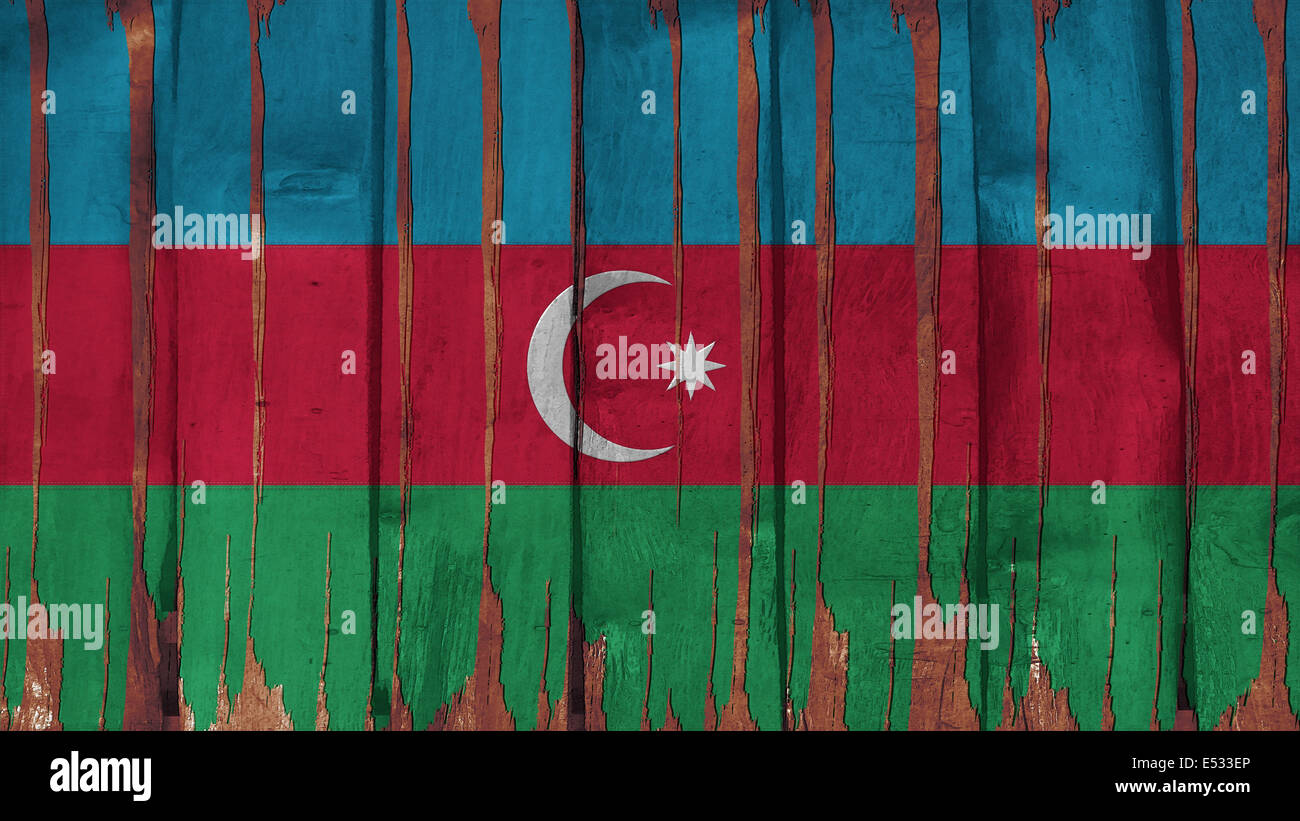 Azerbaijan Flag tinted vertical on the wood texture Stock Photo - Alamy