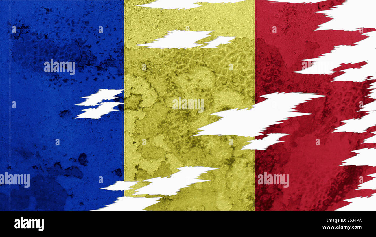 Chad Flag lacerate texture Stock Photo - Alamy