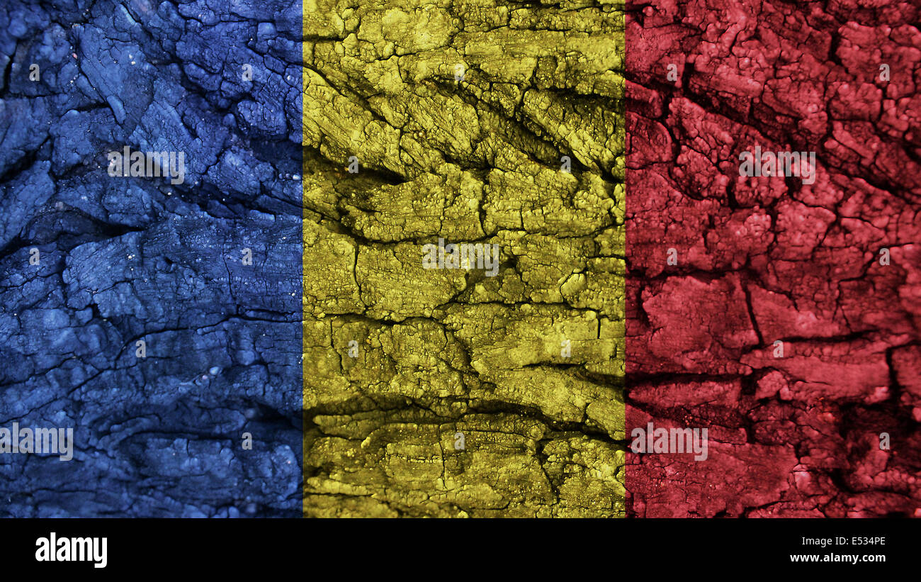 Chad Flag rough texture Stock Photo - Alamy