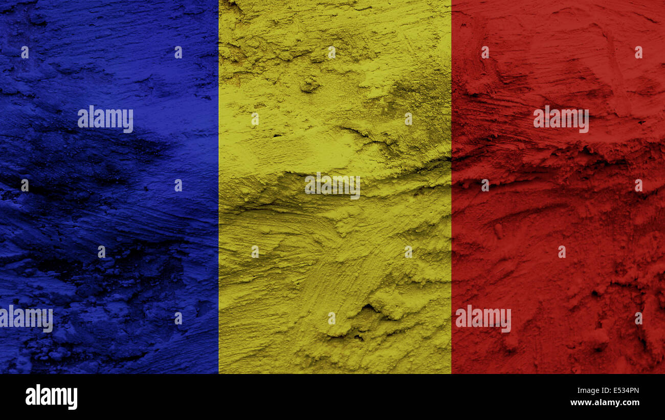 Chad Flag painting texture Stock Photo - Alamy