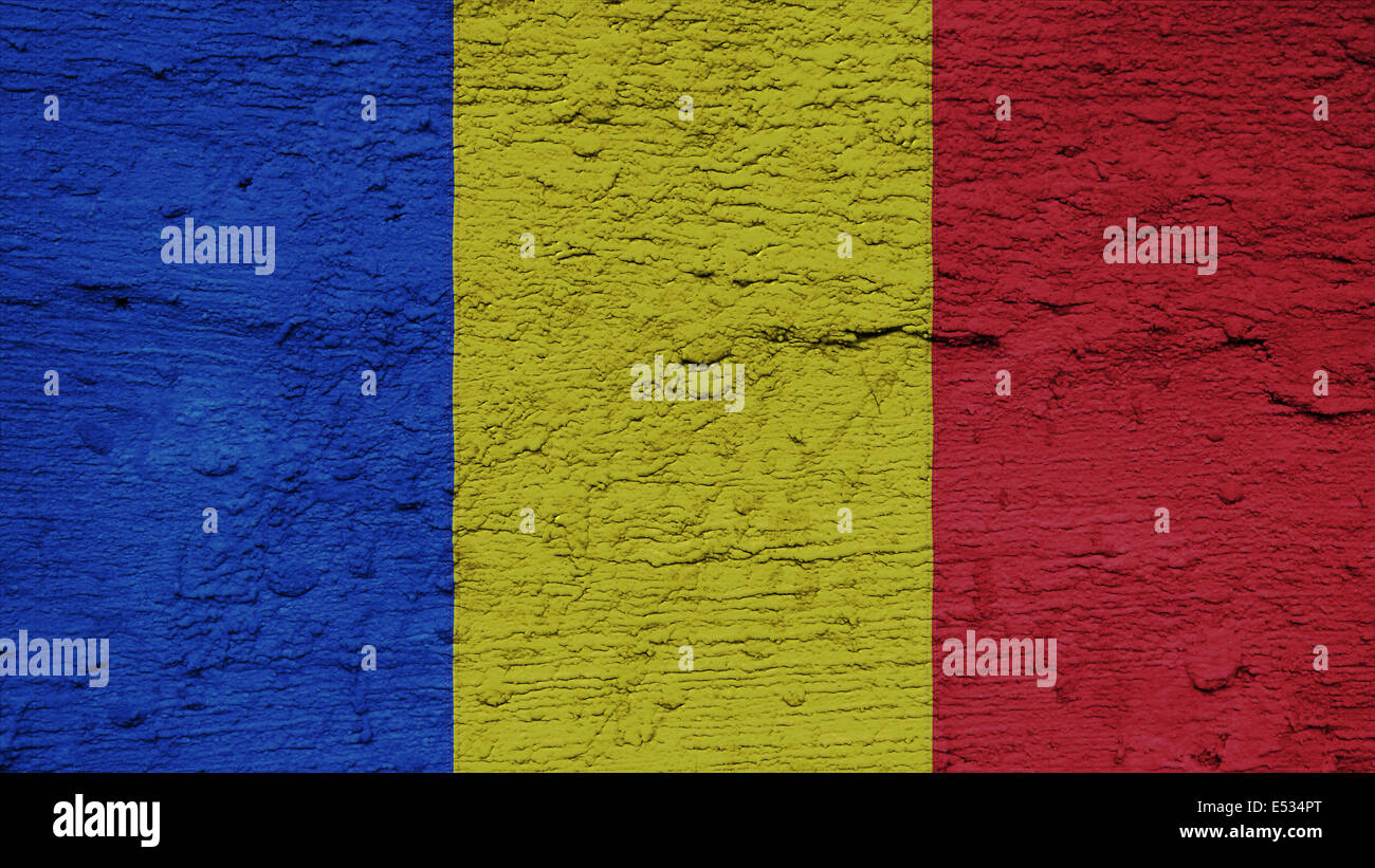 Chad Flag on the wall texture Stock Photo - Alamy