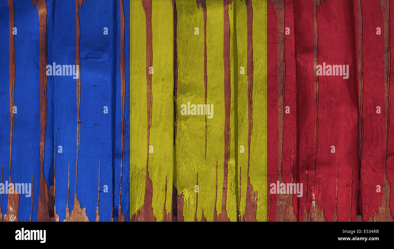 Chad Flag tinted vertical on the wood texture Stock Photo - Alamy