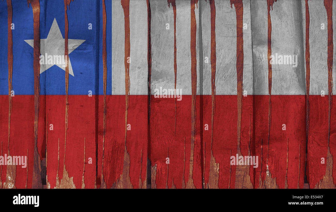 Chile Flag tinted vertical on the wood texture Stock Photo - Alamy