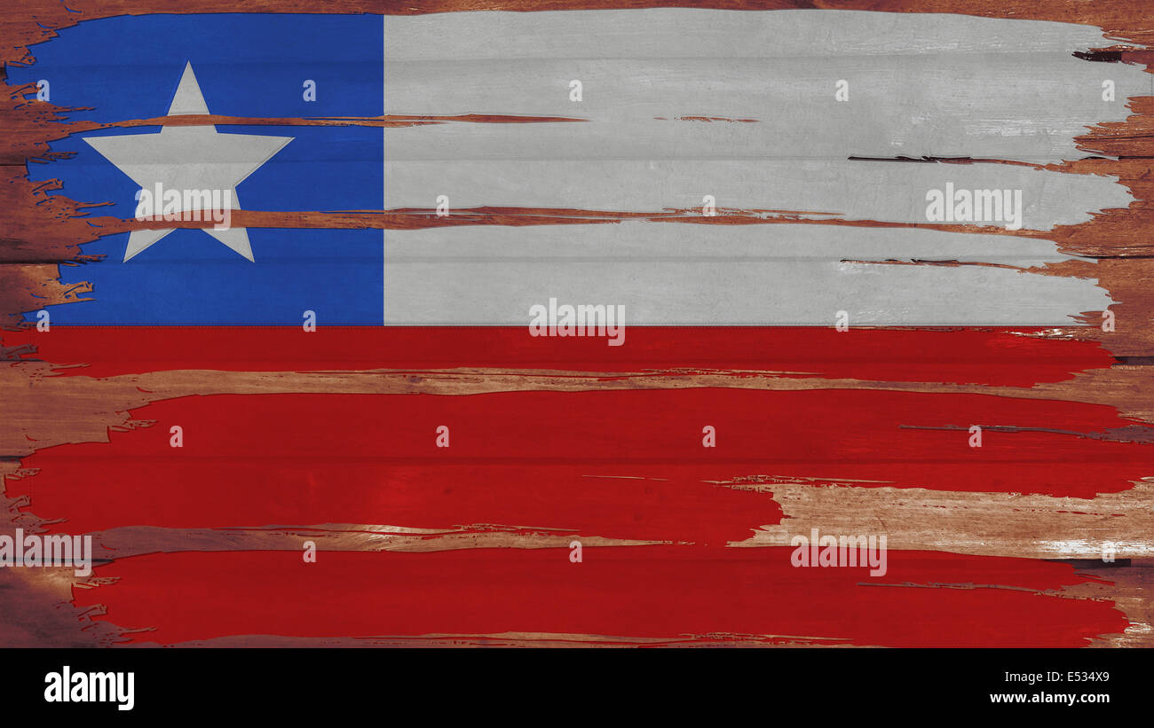 Chile Flag tinted horizontal on the wood texture Stock Photo - Alamy