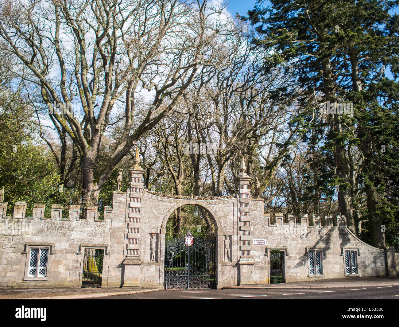 Glamis Palace gates Stock Photo - Alamy