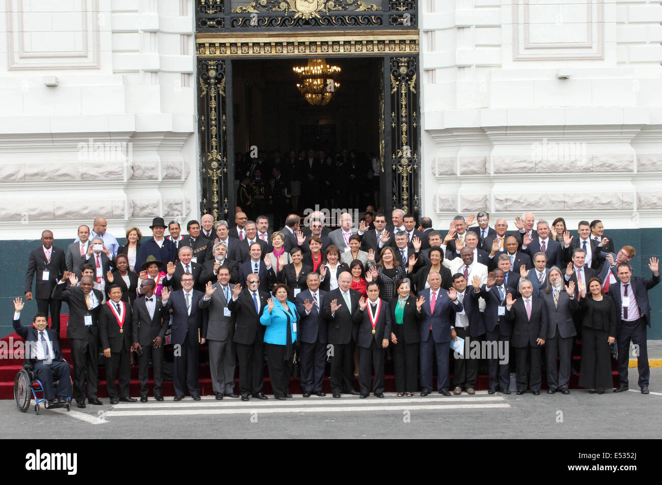 Lima, Peru. 18th July, 2014. Secretary General of the Organization of ...