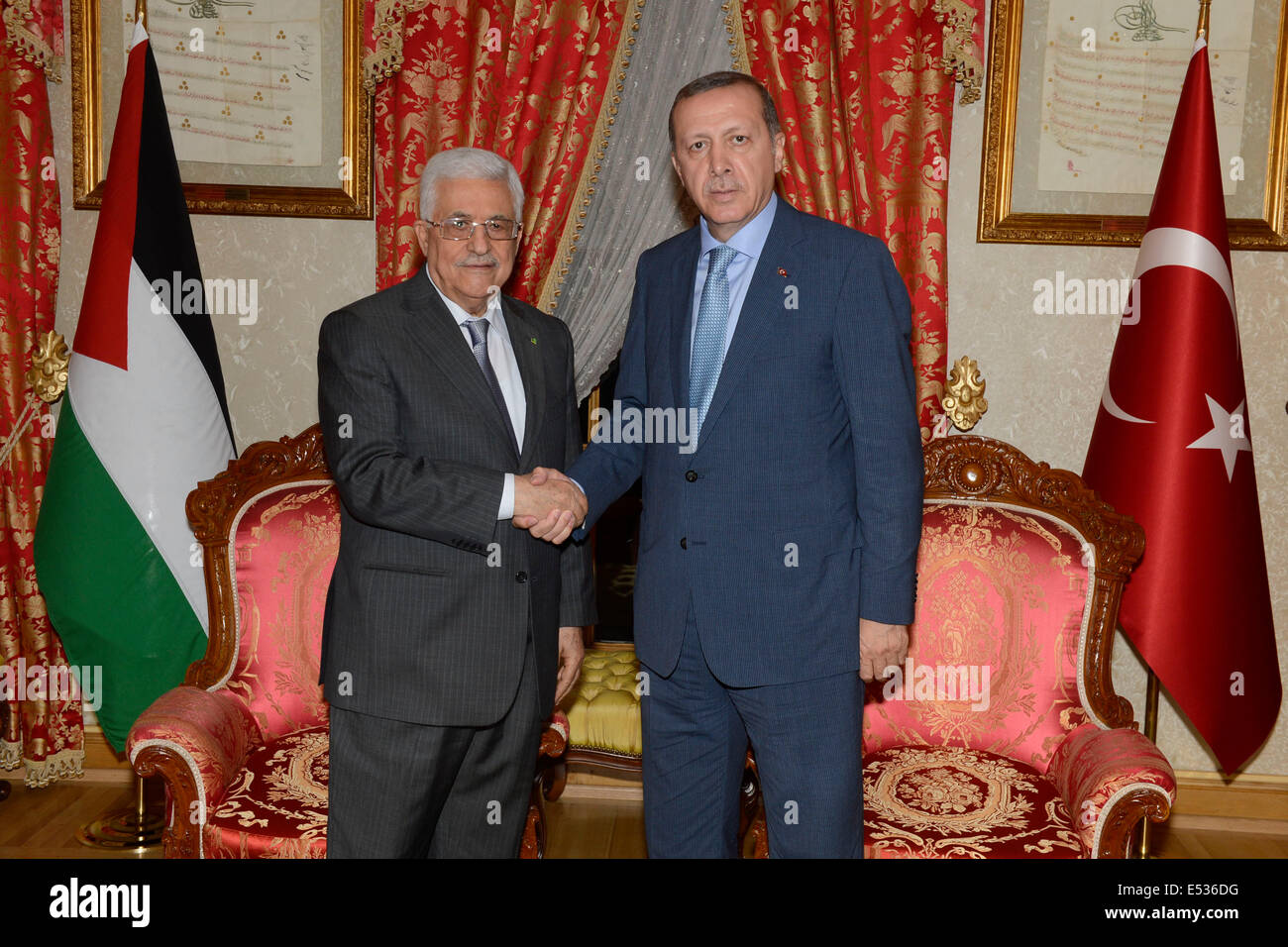 Istanbul, Turkey. 18th July, 2014. Palestinian President Mahmoud Abbas ...