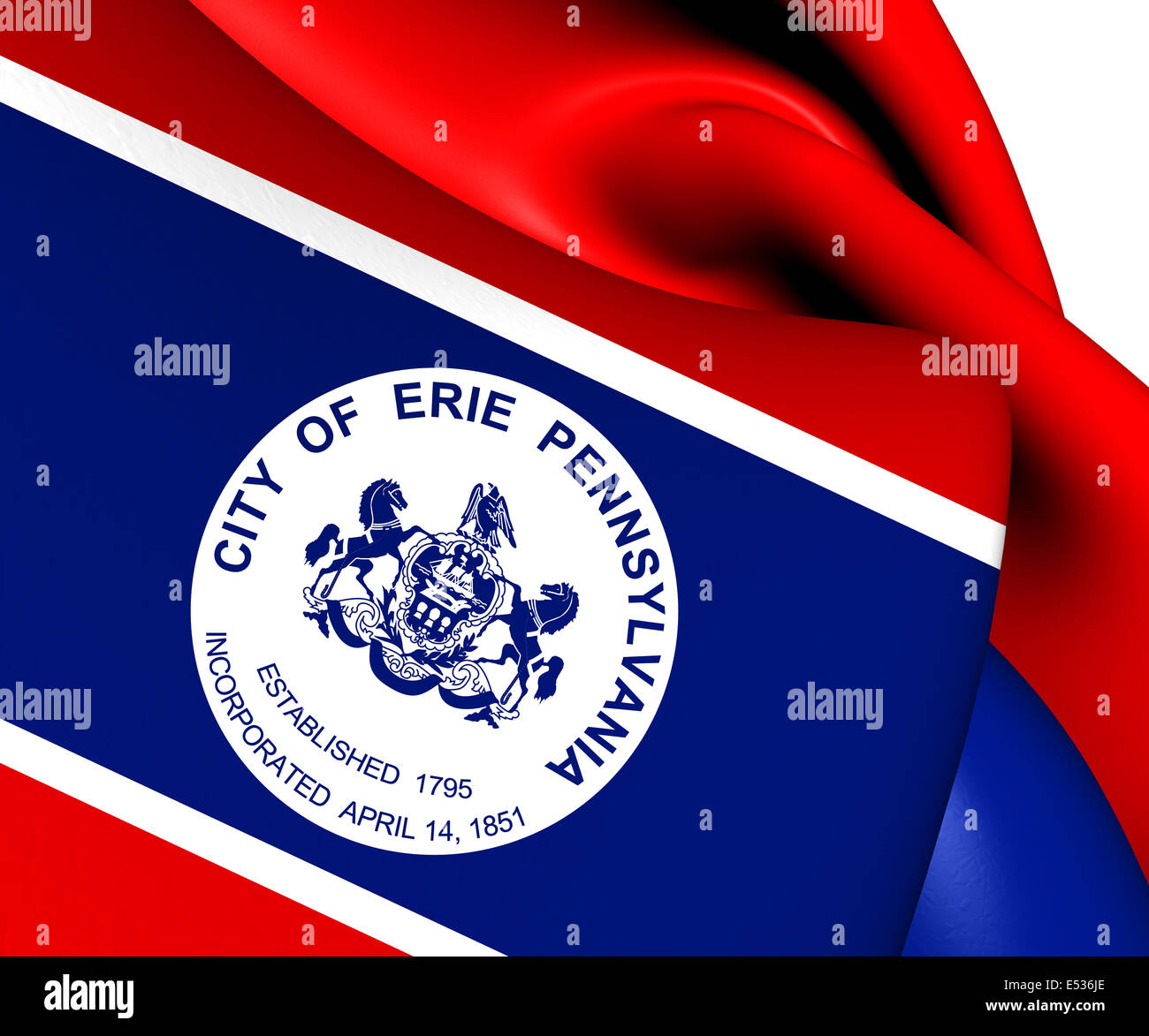Flag of Erie, USA. Close Up Stock Photo - Alamy