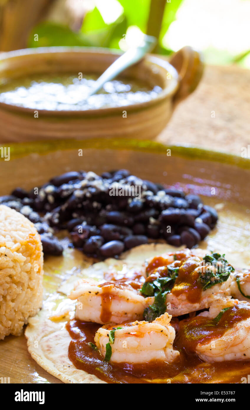 Shrimp in "mole amarillo" sauce, product of a cooking class by Tony the ...