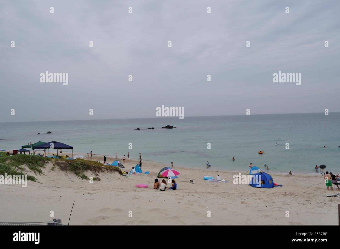 Shiokaze Cobalt blue beach,Tsunoshima,Shimonoseki,Yamaguchi,Japan Stock ...