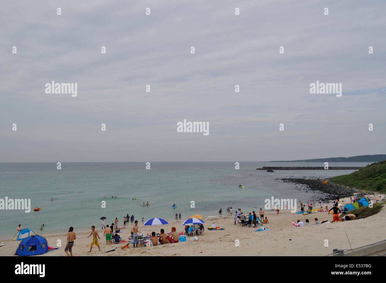 Shiokaze Cobalt blue beach,Tsunoshima,Shimonoseki,Yamaguchi,Japan Stock ...