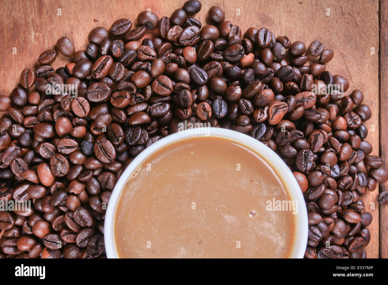 cup of coffee beans background Stock Photo - Alamy