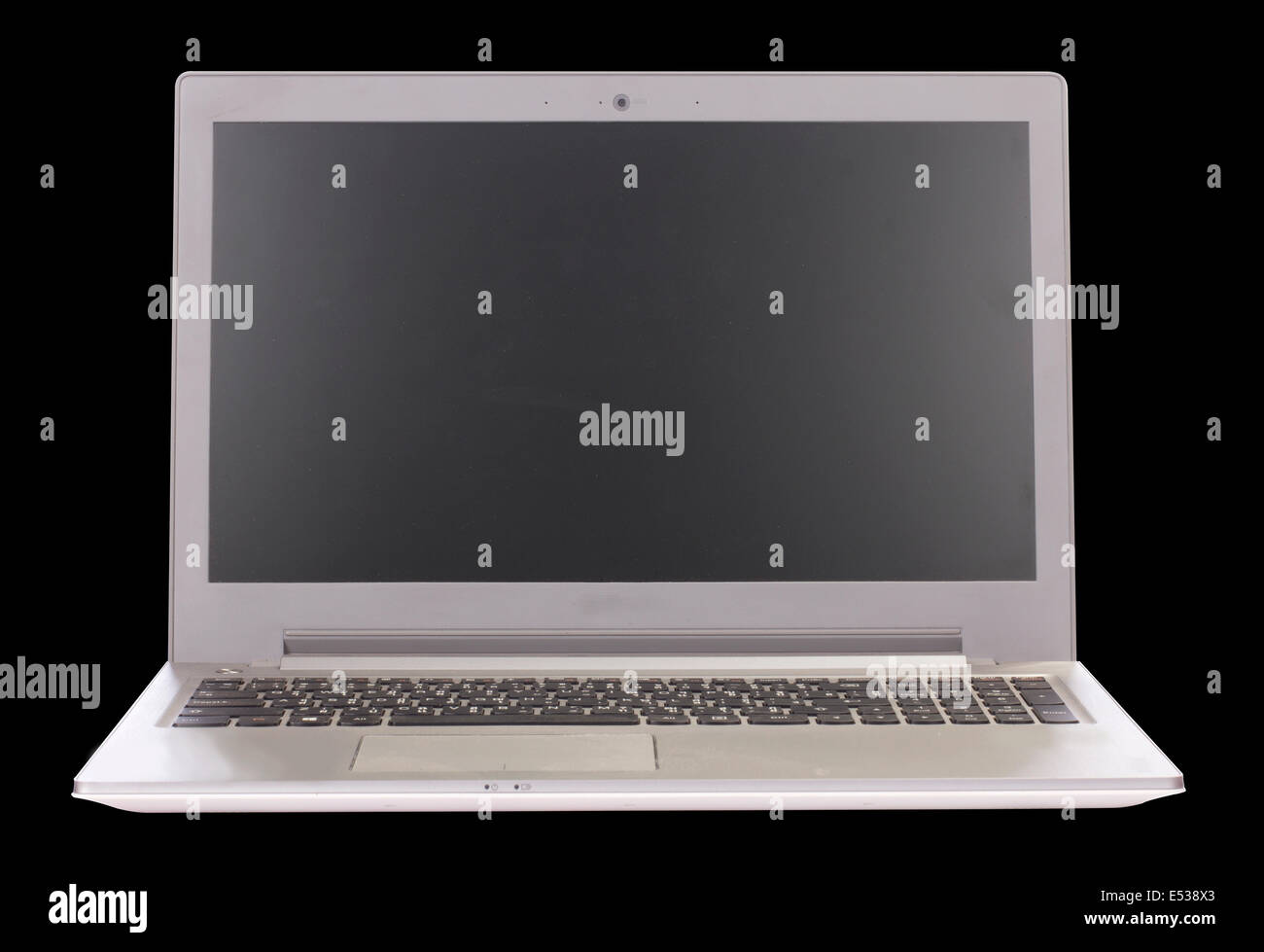 Laptop with white screen. Isolated on white background Stock Photo - Alamy